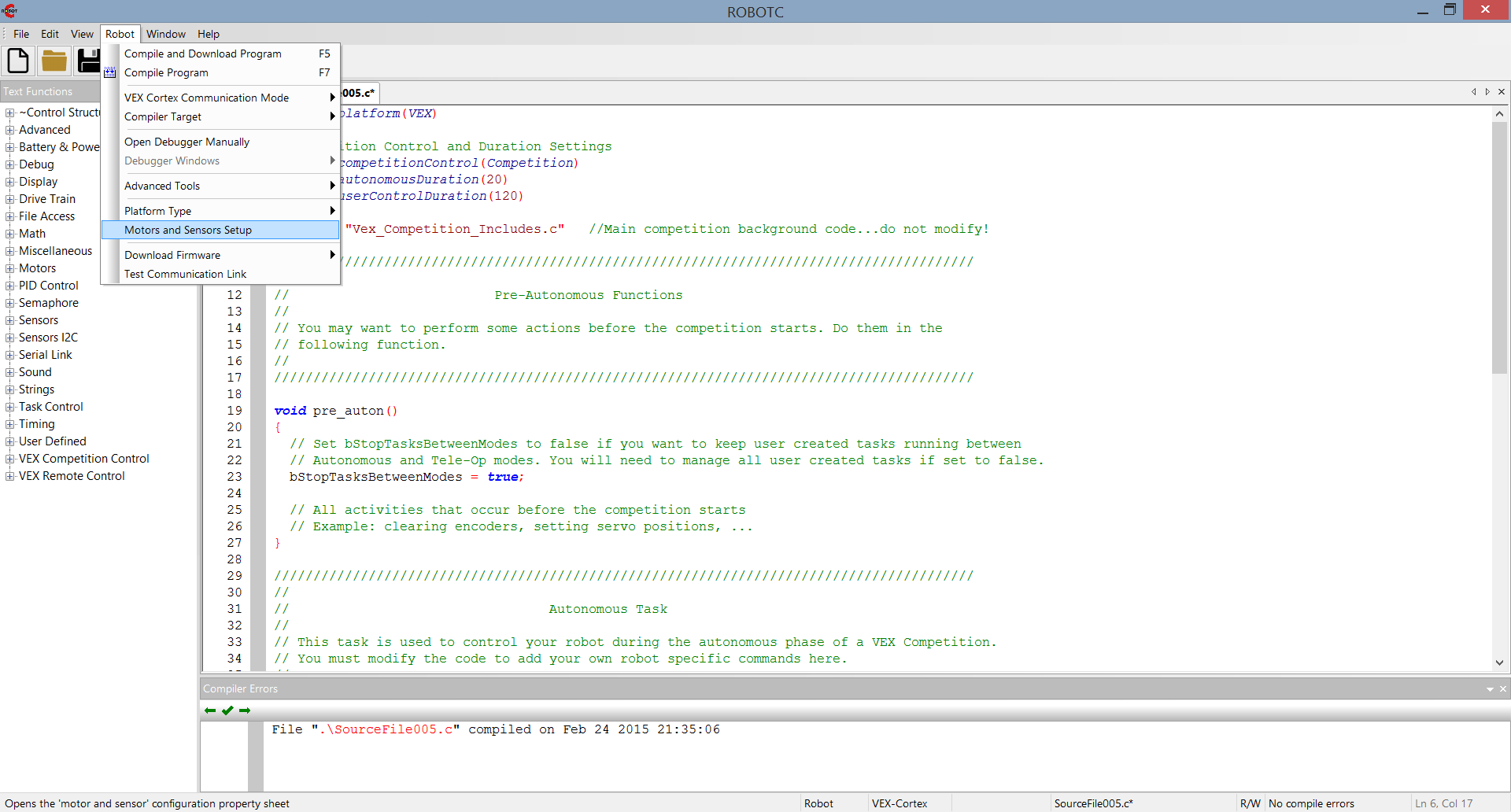 RobotC for VEX Cortex : 9 Steps - Instructables