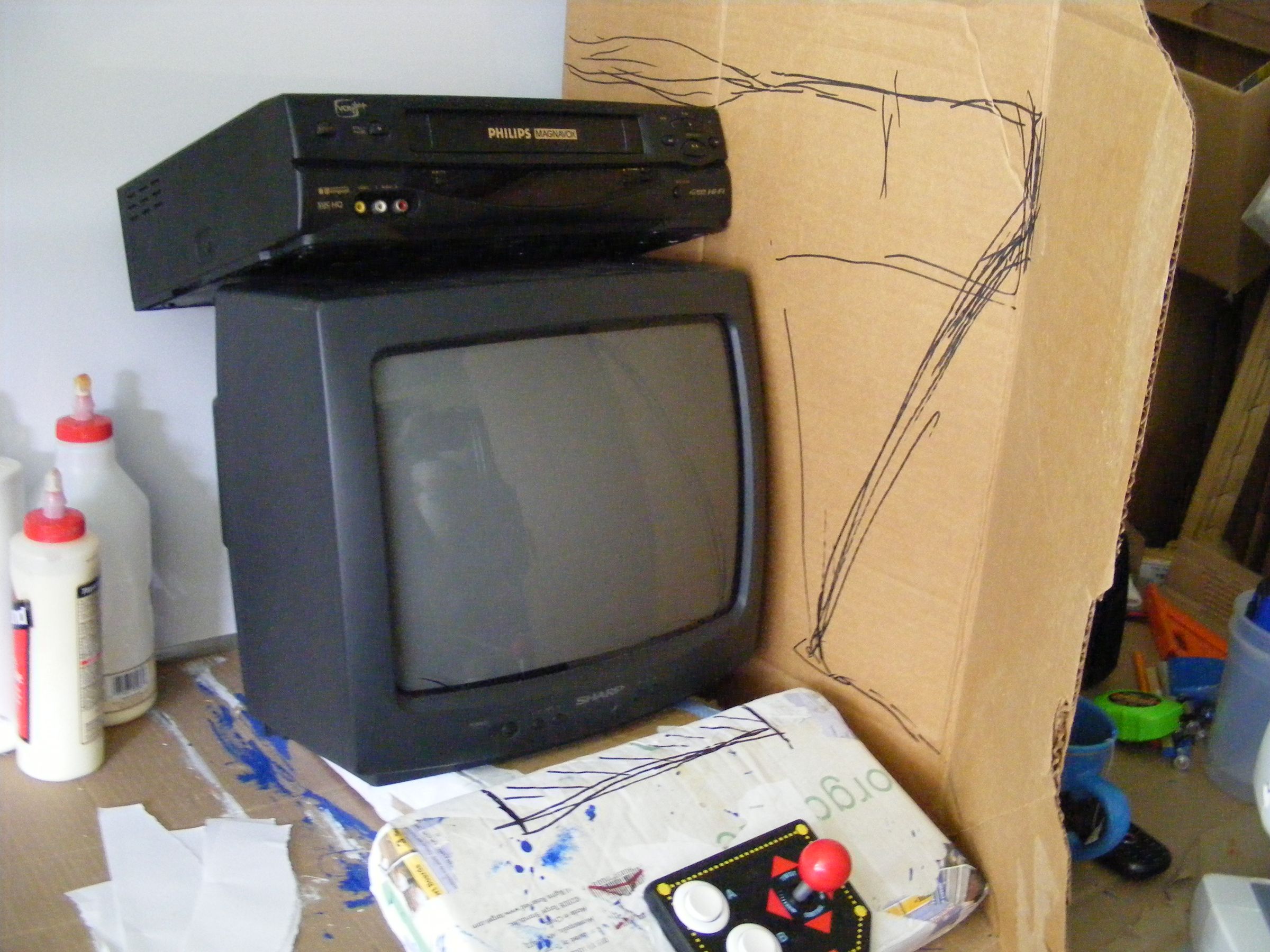 Cardboard Bar Top Arcade Game Console - Lithium Rain Recycled ...