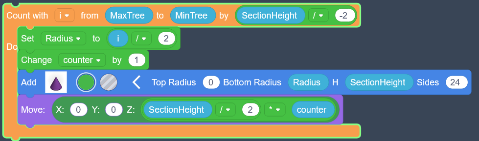 TinkerCAD Christmas Tree With CodeBlocks - Tinkercad