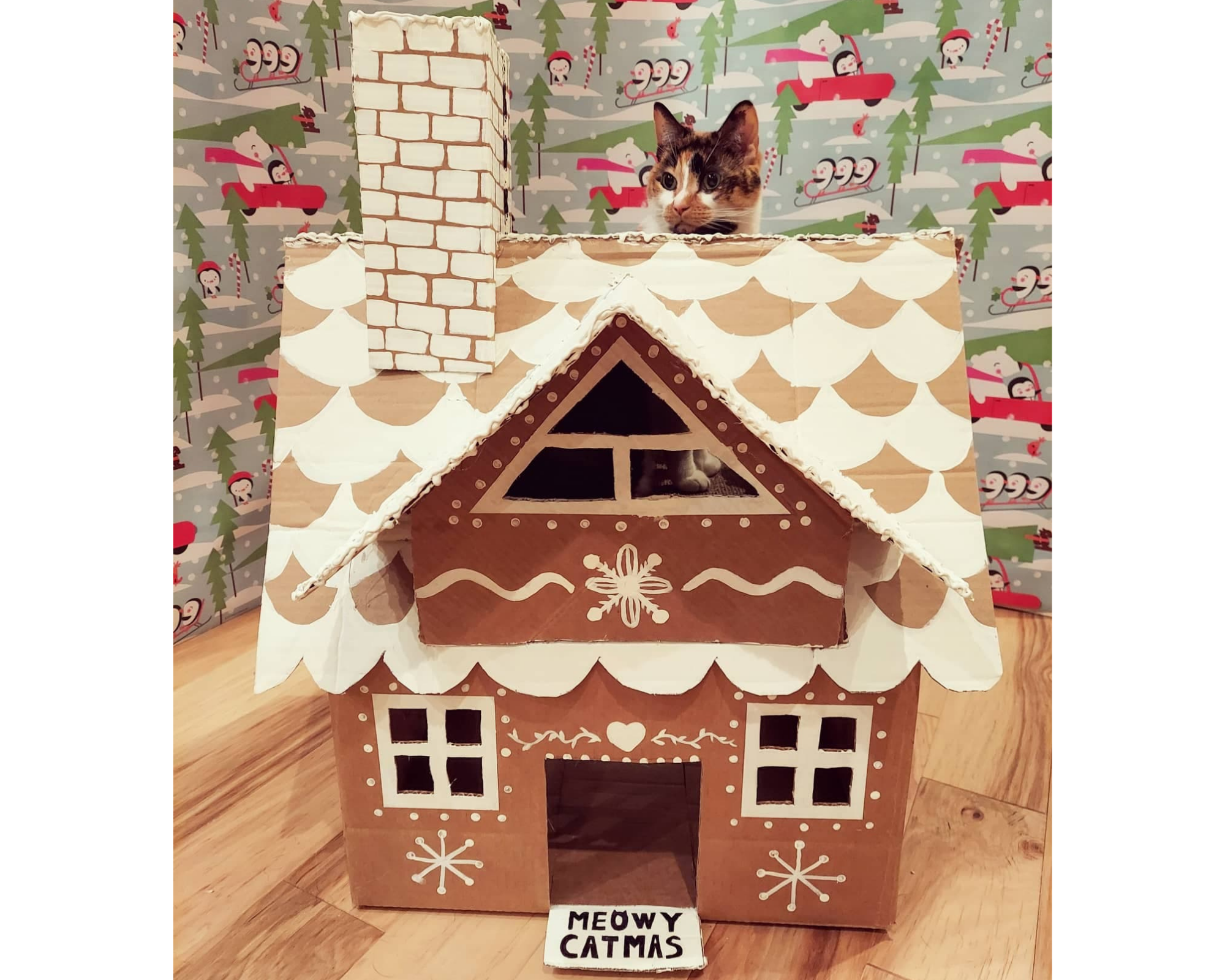 Cardboard Gingerbread Cat House : 12 Steps (with Pictures) - Instructables
