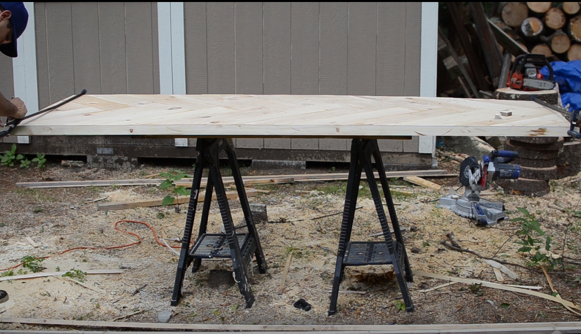 $20 Full Build Herringbone Dinner Table : 14 Steps (with Pictures ...