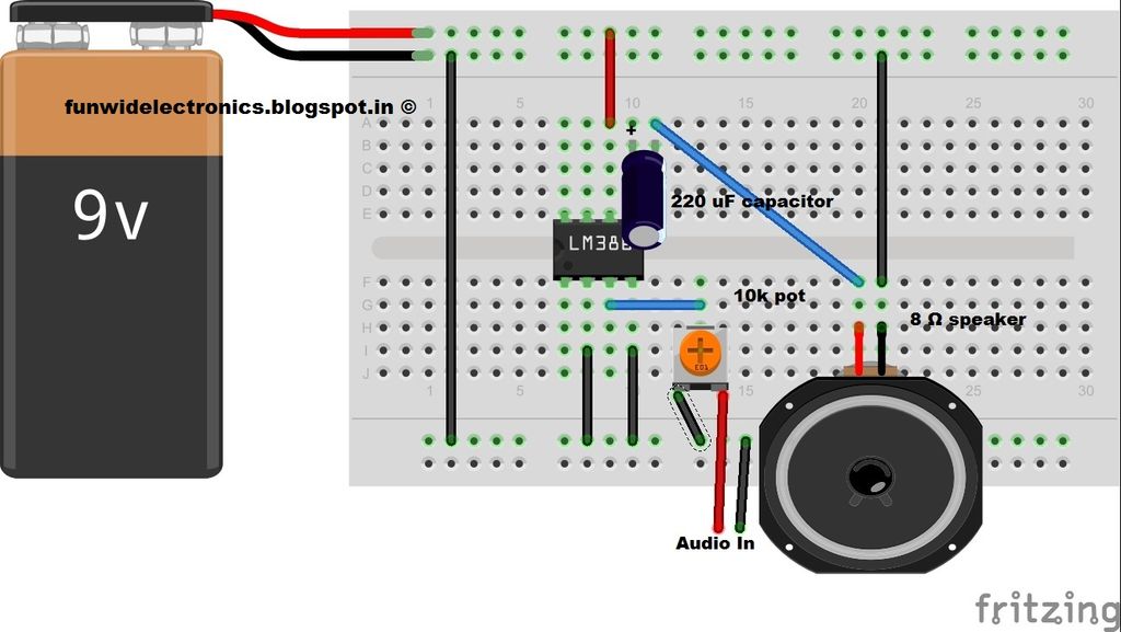 Lm386 audio amplifier circuit instructables diy