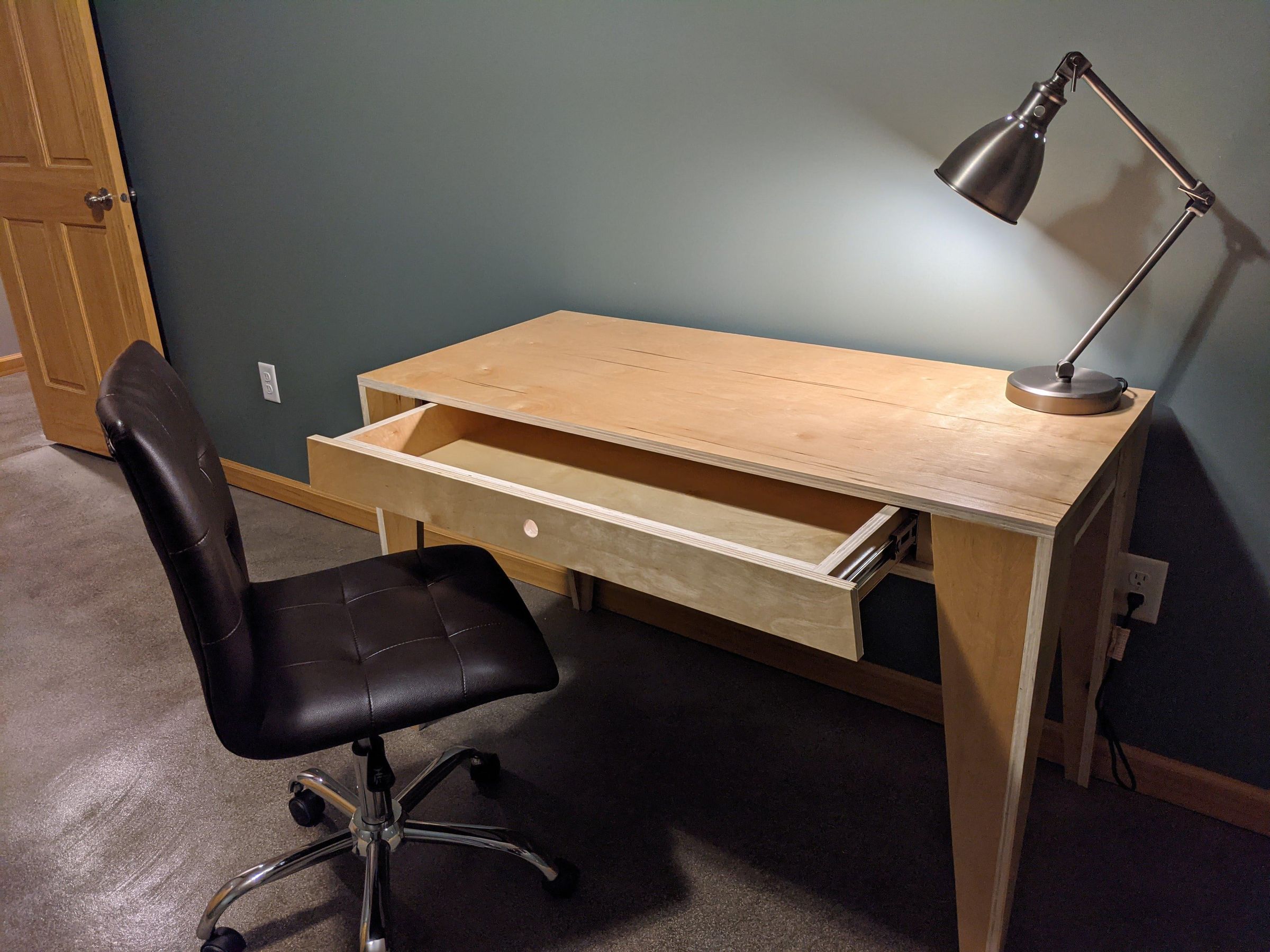One-Sheet Plywood Desk (Midcentury Modern) : 12 Steps (with Pictures ...