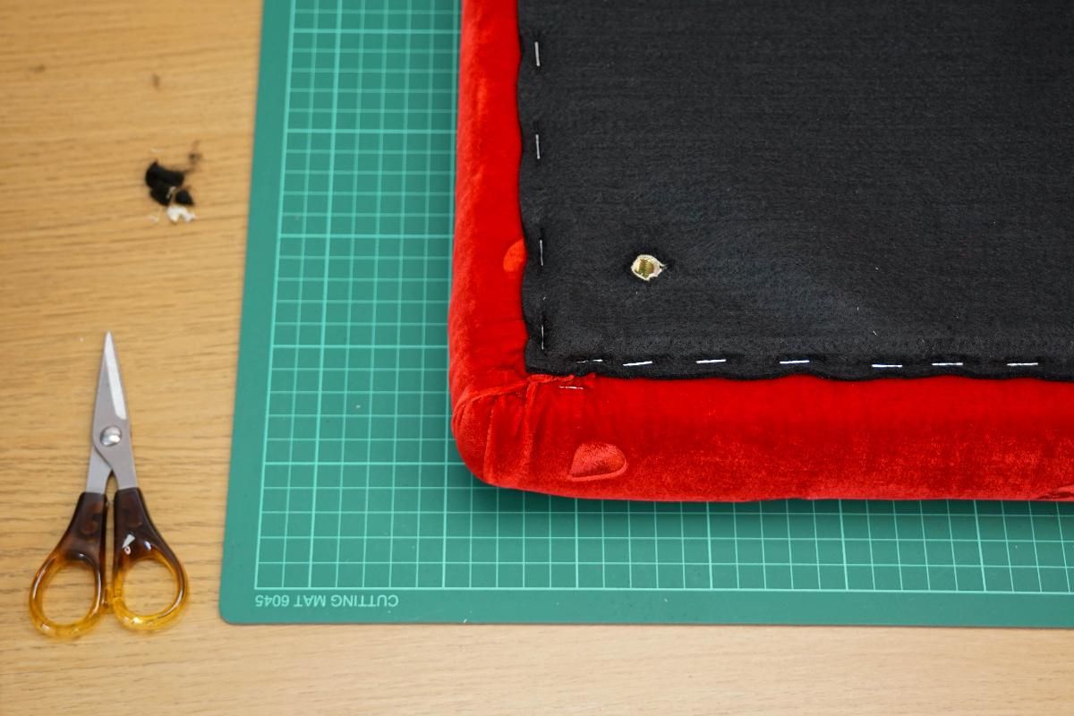 DIY Upholstered Footstool W/ an Embossed Velvet 'Strawberry' Design ...