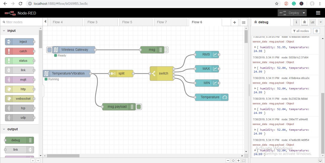 Node-RED With IoT Long Range Vibration and Temperature Sensor : 34 ...