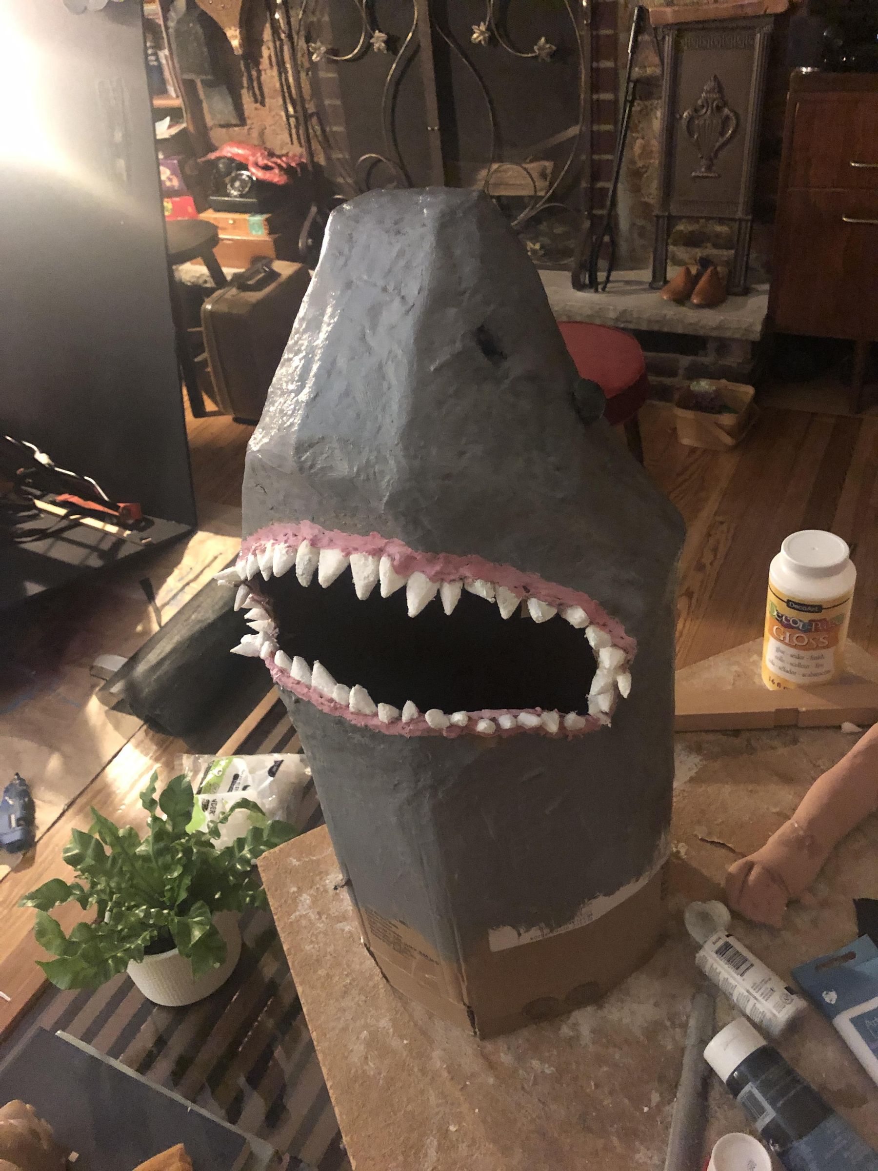 Papier Mache Shark Head Prop for Costume : 5 Steps (with Pictures ...
