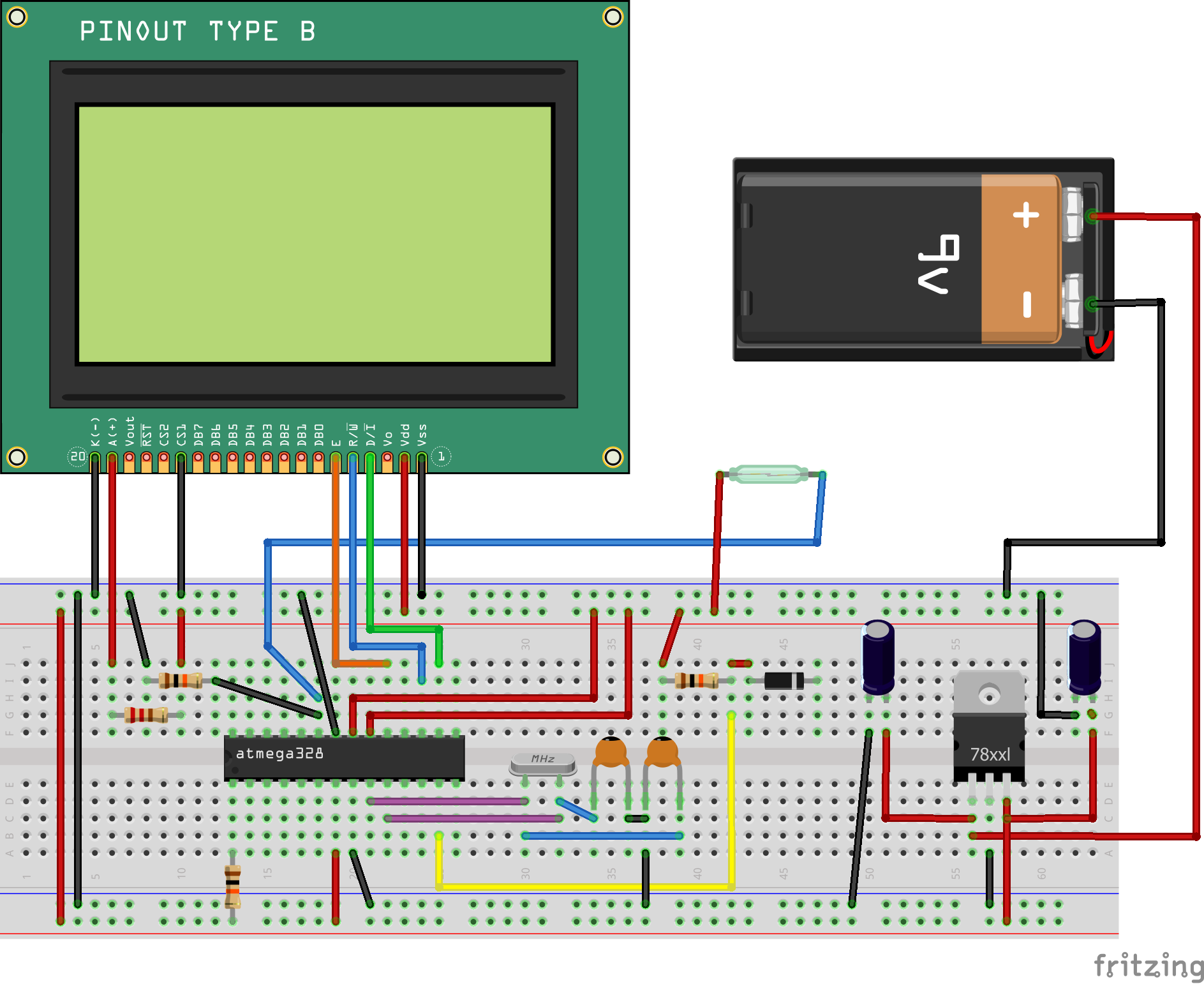 Arduino Bike Speedometer With 128 X 64 Graphics LCD : 5 Steps (with ...