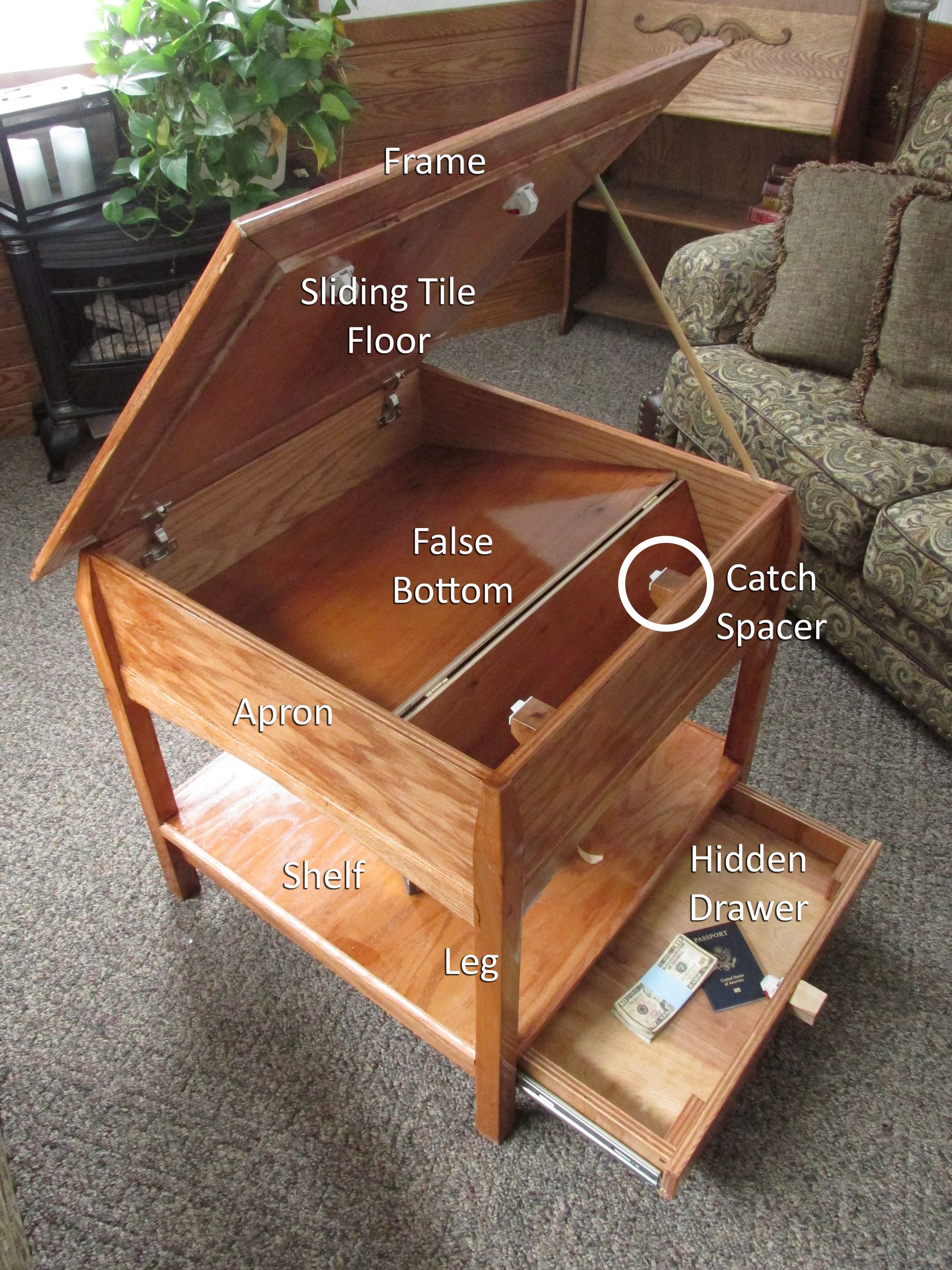 Sliding Puzzle Secret Compartment Table : 23 Steps (with Pictures ...