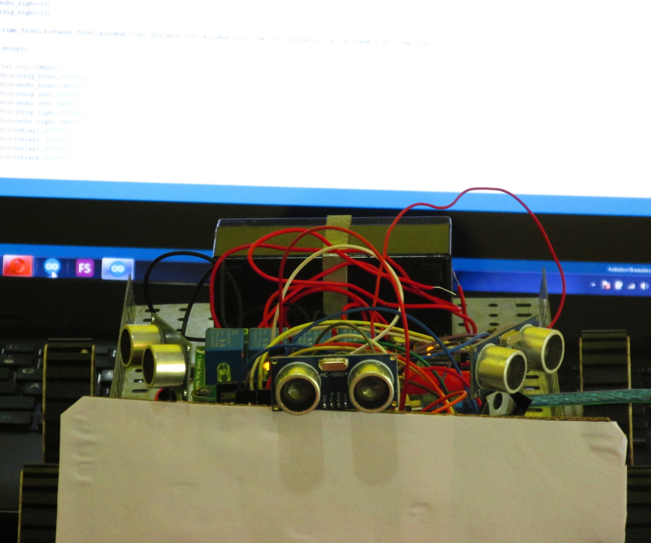 Obstacle Avoiding Robot Using Ultrasonic Sensors 9 Steps With Pictures Instructables