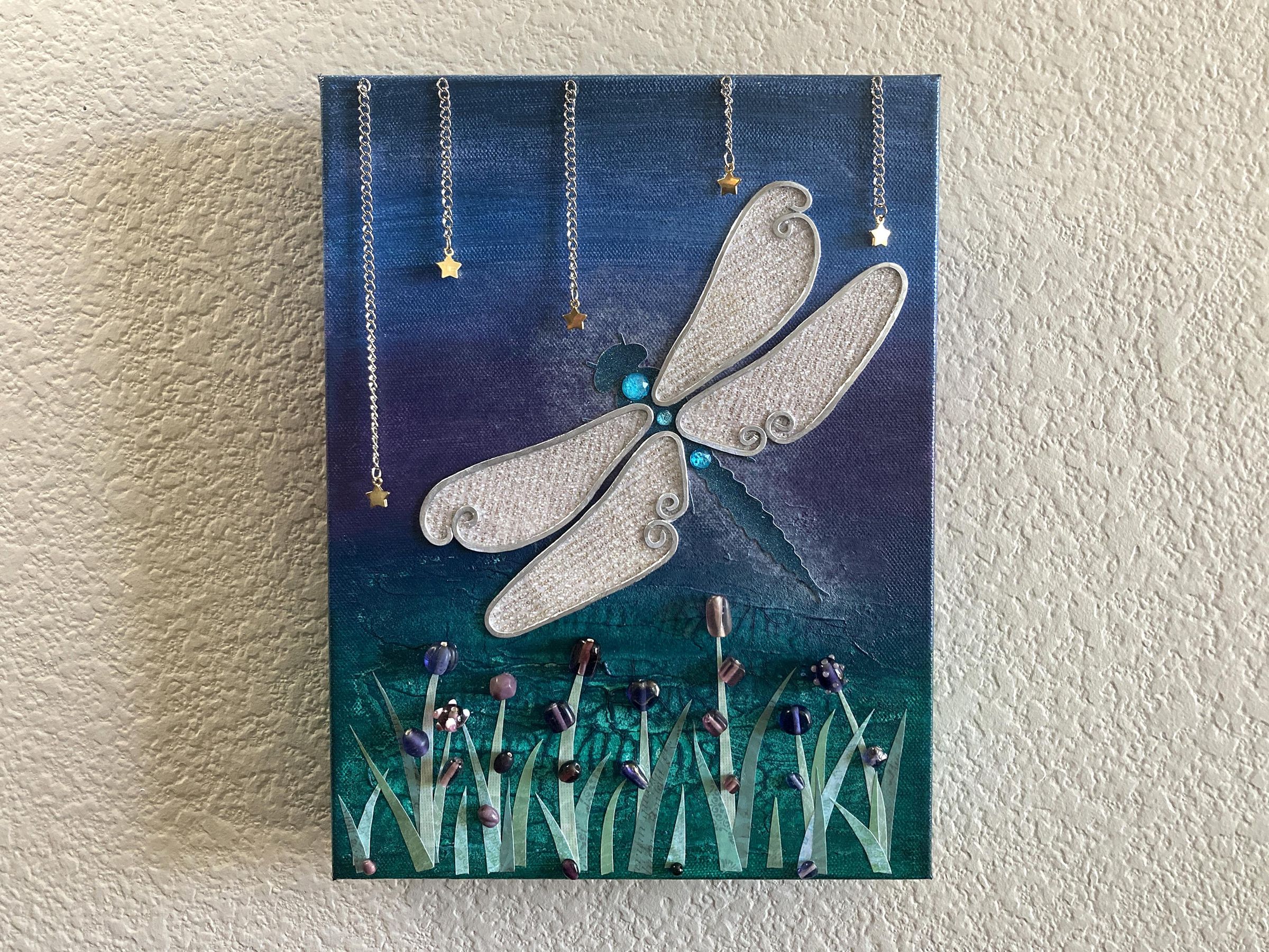 Dragonfly and Flowers Mixed Media on Canvas : 11 Steps (with Pictures ...