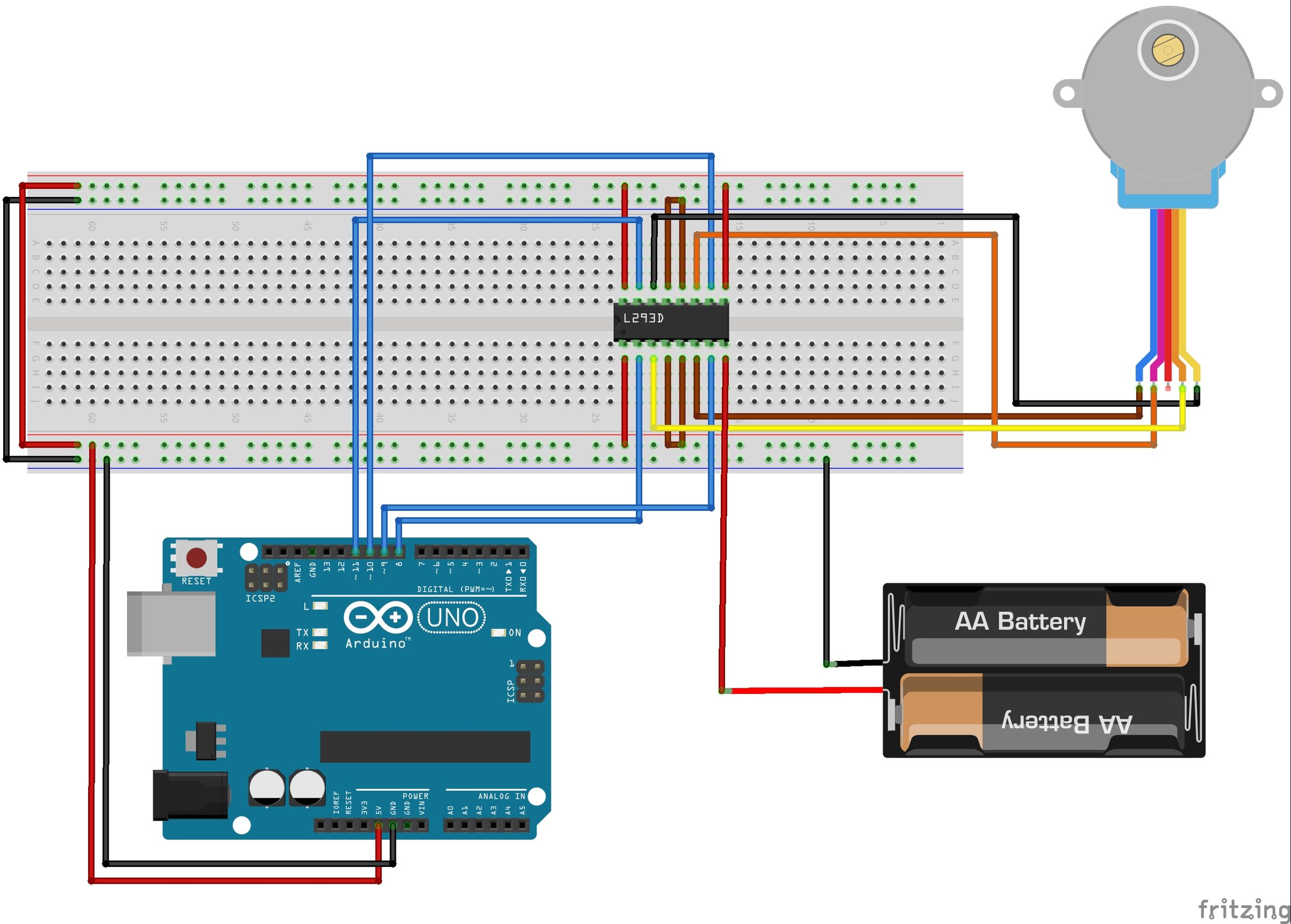 Arduino : How to Control a Stepper Motor With L293D Motor Driver : 5 ...