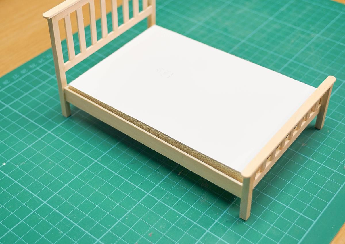 DIY Miniature 1:12 Scale BED & MATTRESS! | How to Make a Mini Wooden ...