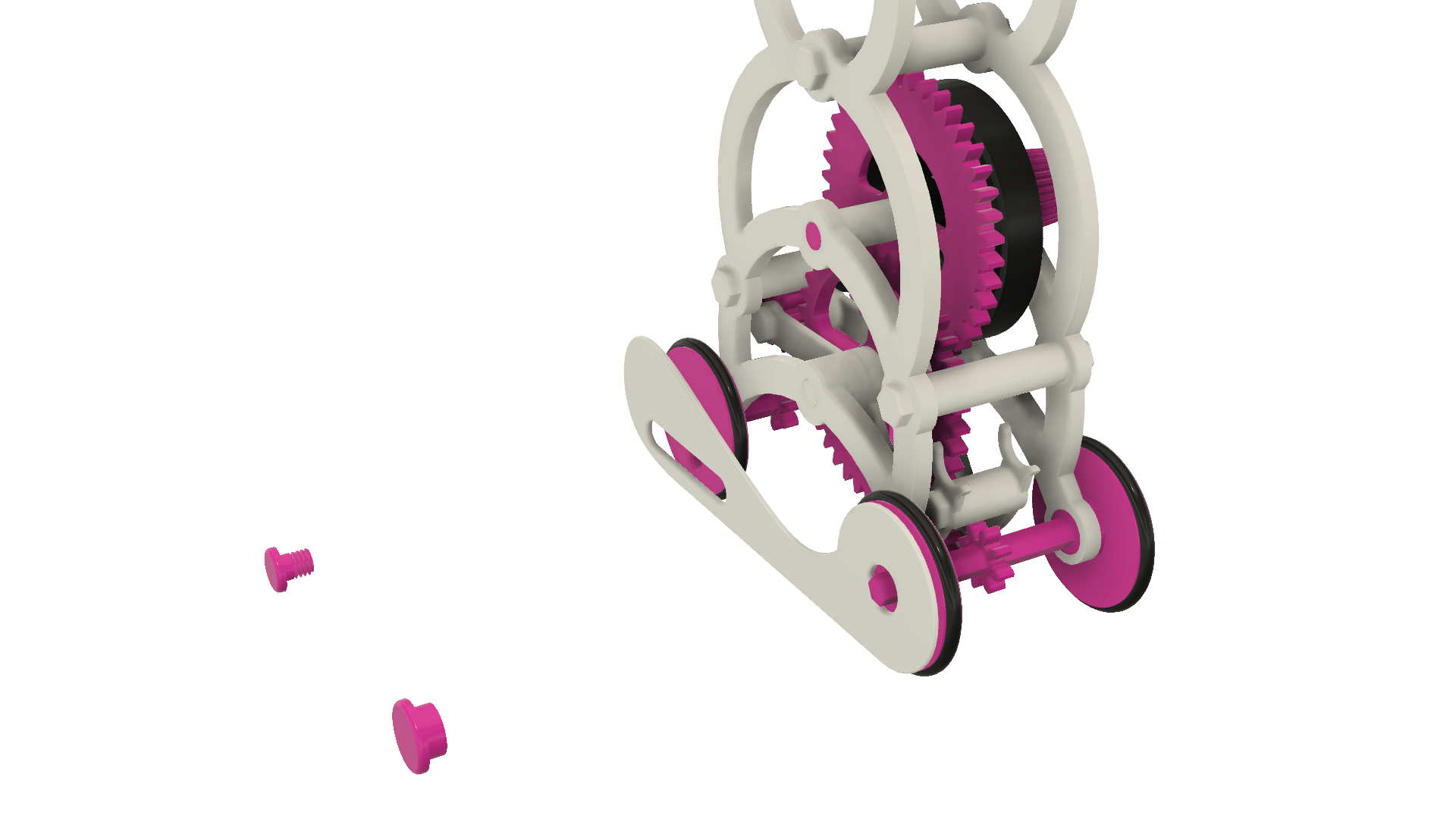 Windup Bunny 2 With a PLA Spring Motor and Floating Pinion Drive : 5 ...