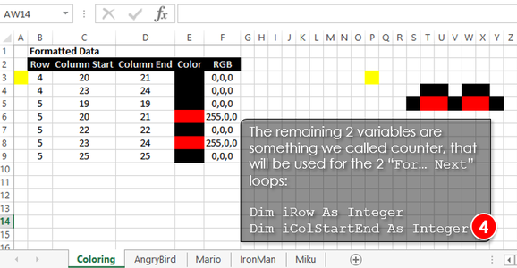 Learn to Code: Pixel Art Drawing With Microsoft Excel : 13 Steps ...