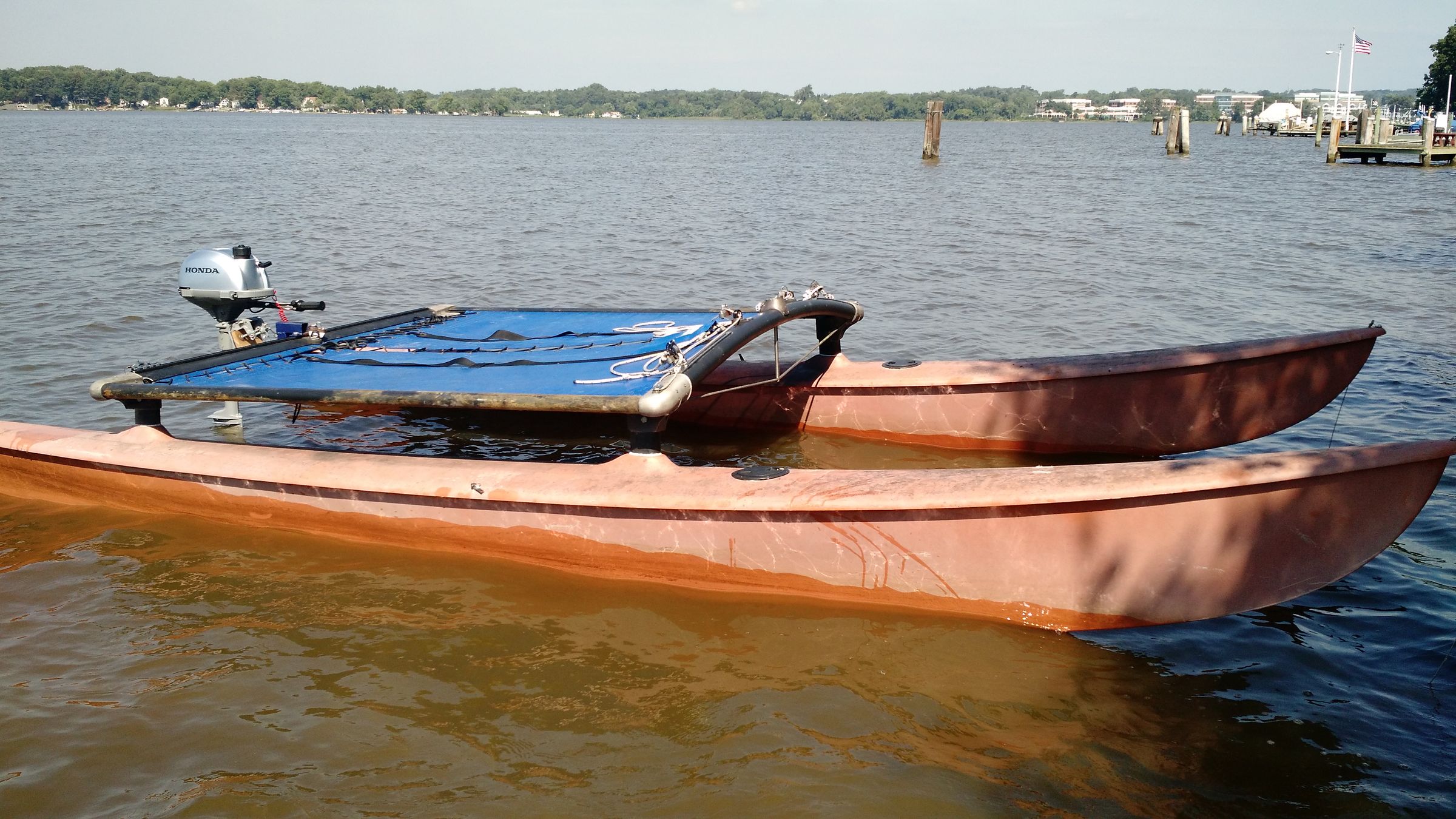 Convert a Hobie Cat From Sail to Power (Cheap Pontoon Boat) : 5 Steps ...