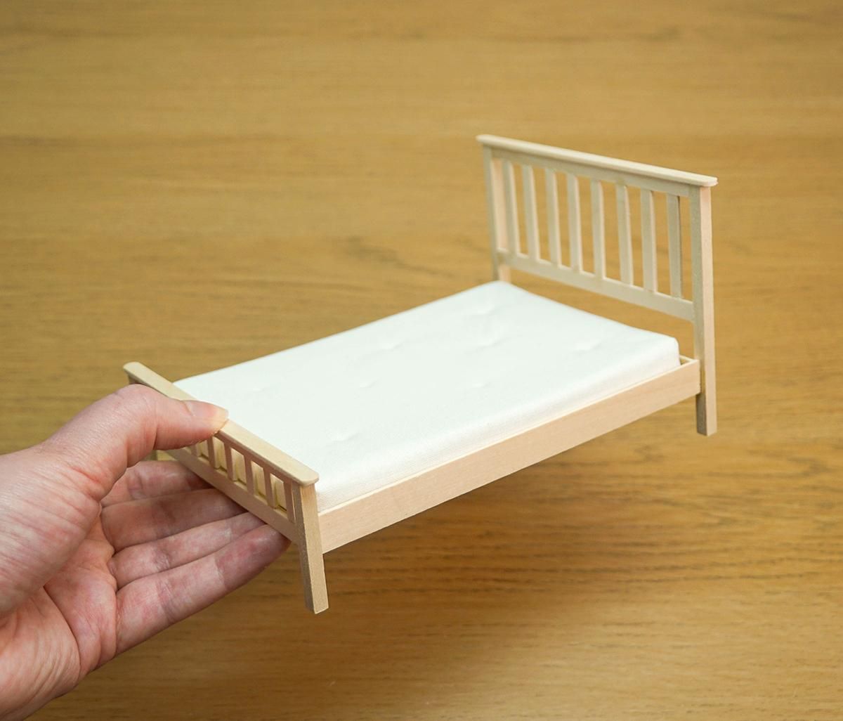 DIY Miniature 1:12 Scale BED & MATTRESS! | How to Make a Mini Wooden ...