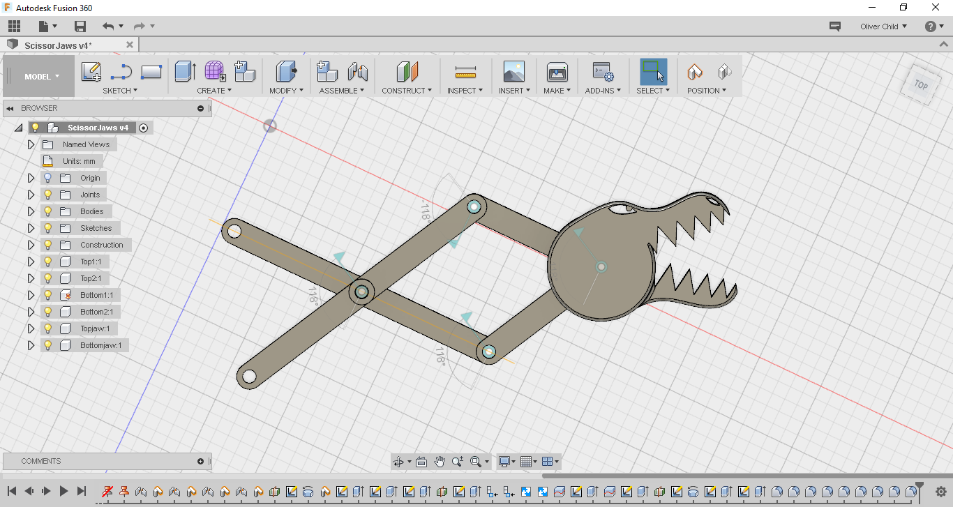 Designing Scissor Jaws in Fusion : 11 Steps (with Pictures) - Instructables