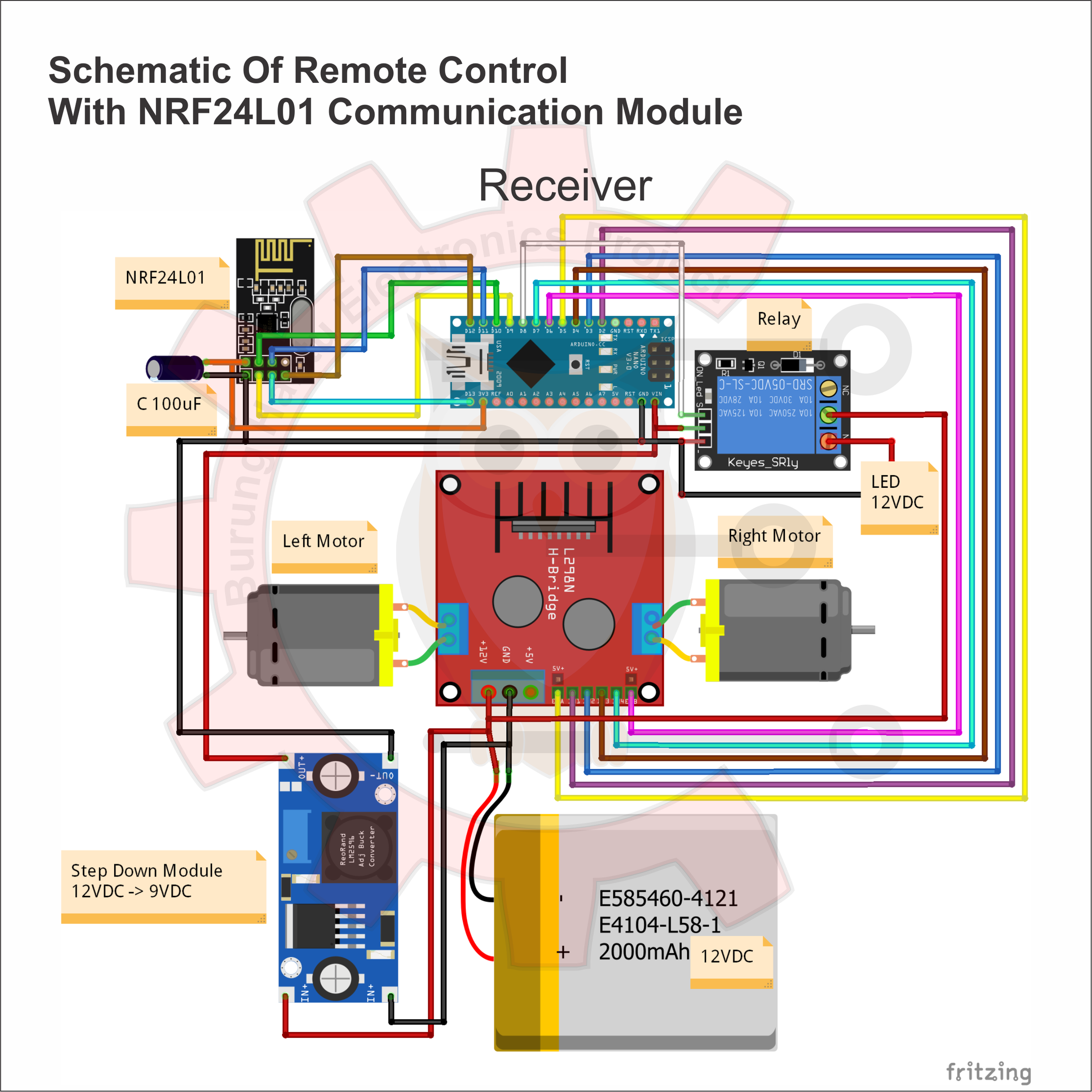 Remote Control Car With NRF24L01 PA LNA Communication Module : 5 Steps ...