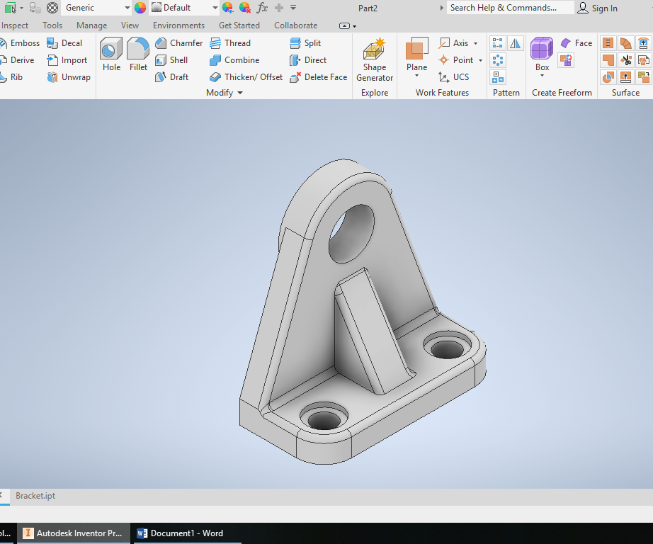 A Bracket for a Wheel Assembly on Autodesk Inventor : 20 Steps ...