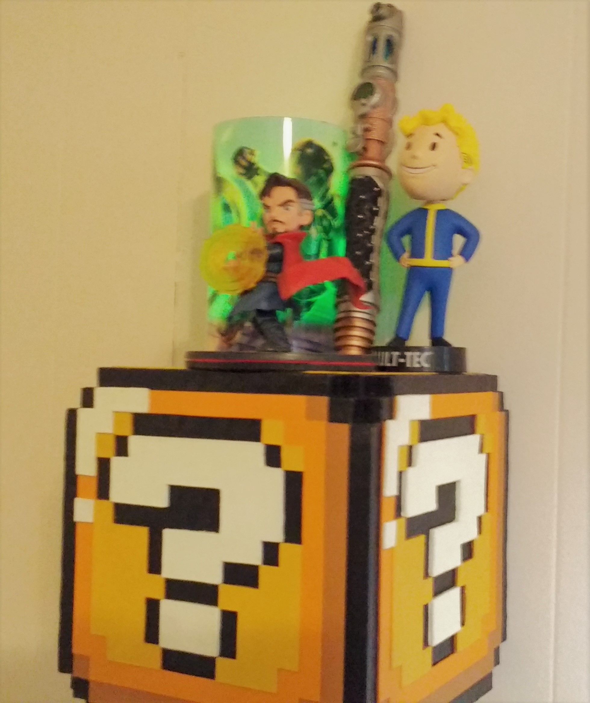 DIY Cardboard Super Mario World Question Mark Block Shelf : 19 Steps ...