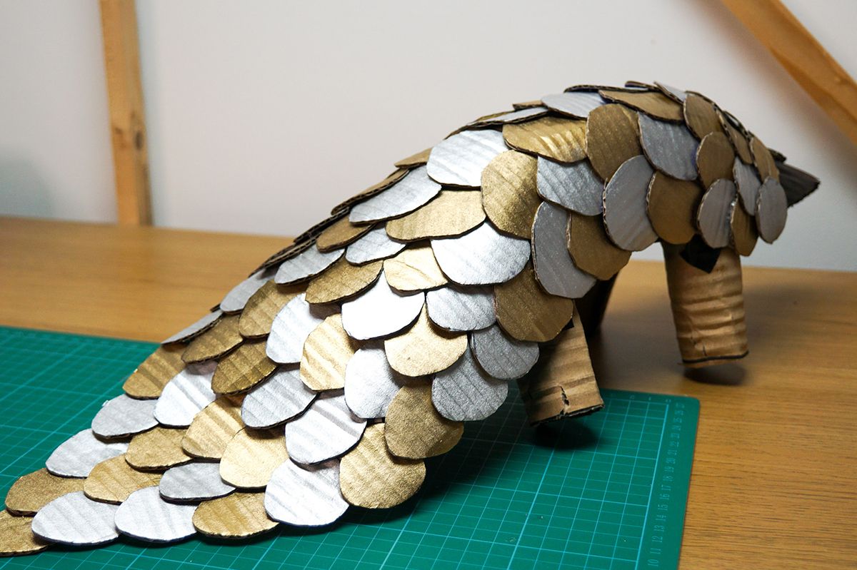 DIY Cardboard Pangolin | Sculpt an Armoured Animal With Recycled Card ...