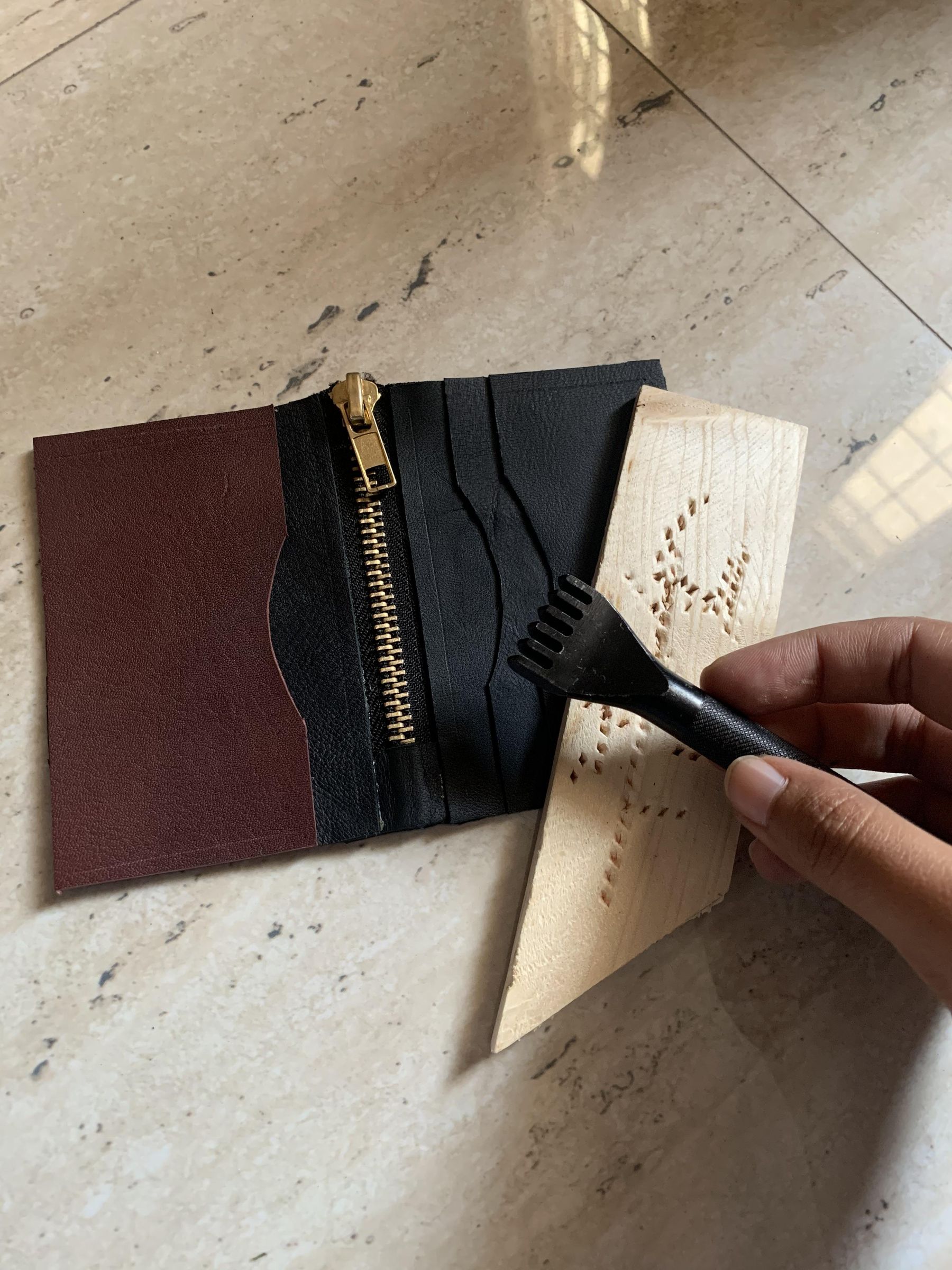 Zippered Leather Card Wallet (with Free Pattern) : 8 Steps (with ...