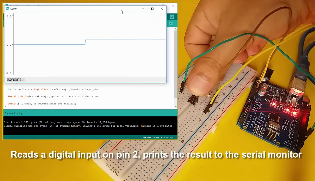 Arduino - DigitalRead Serial Monitor With Button : 5 Steps (with ...