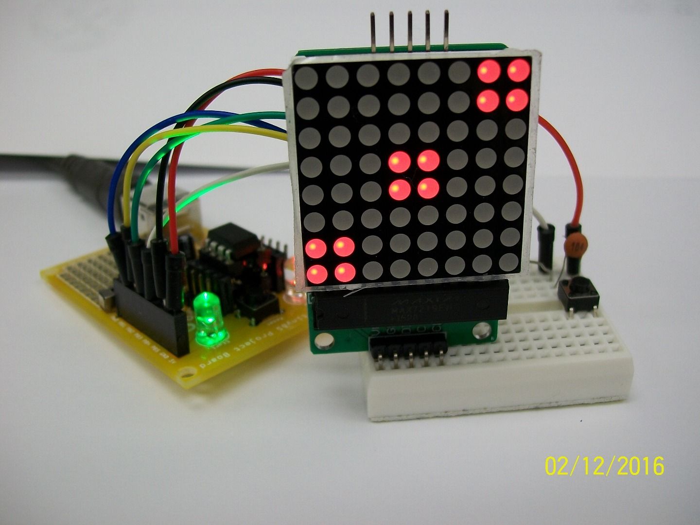 V-USB ATtiny85 Project Board and an 8x8 Red LED Matrix Display : 10 ...