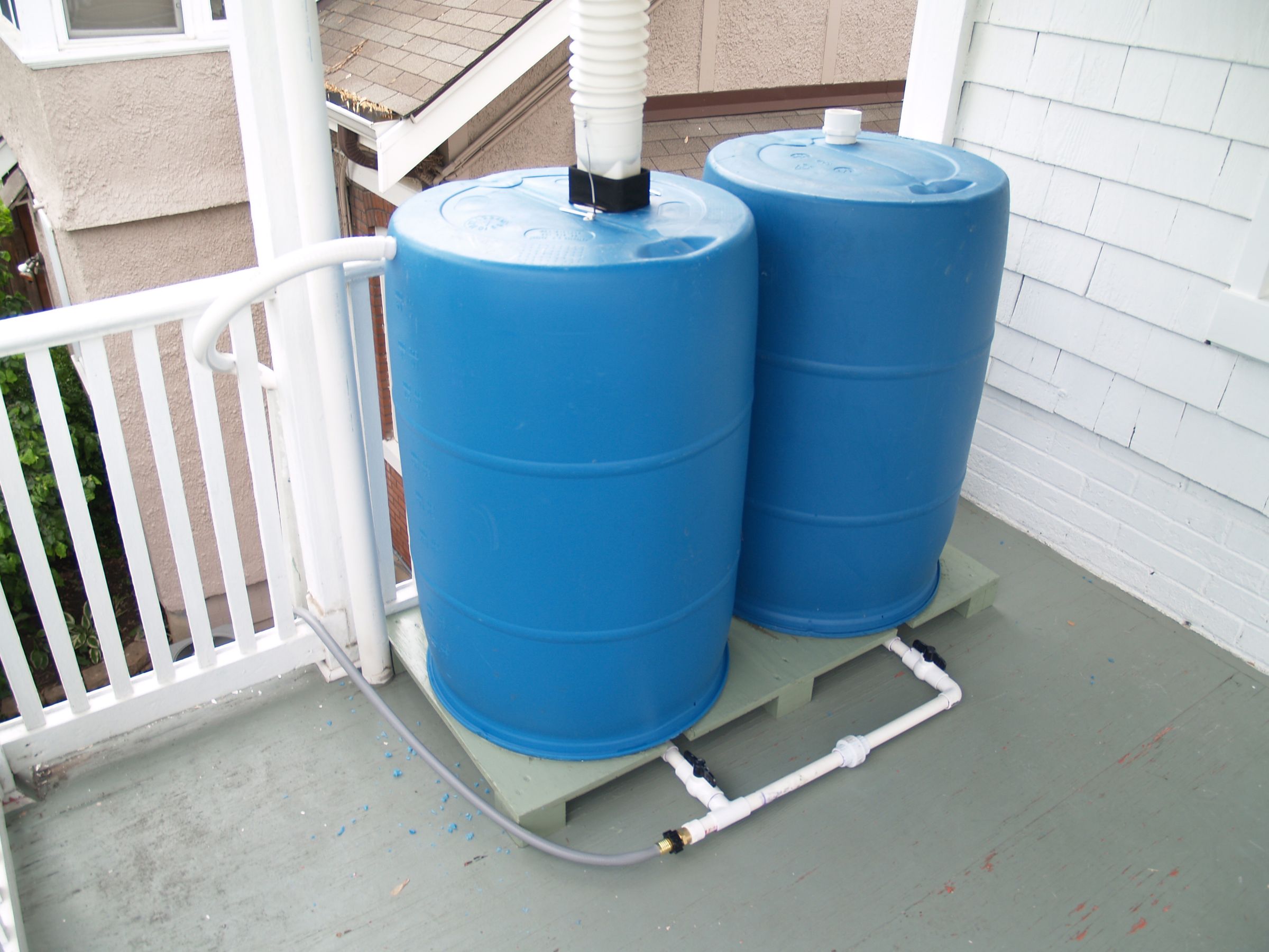 Elevated Dual Barrel Rainwater Collection System : 11 Steps - Instructables