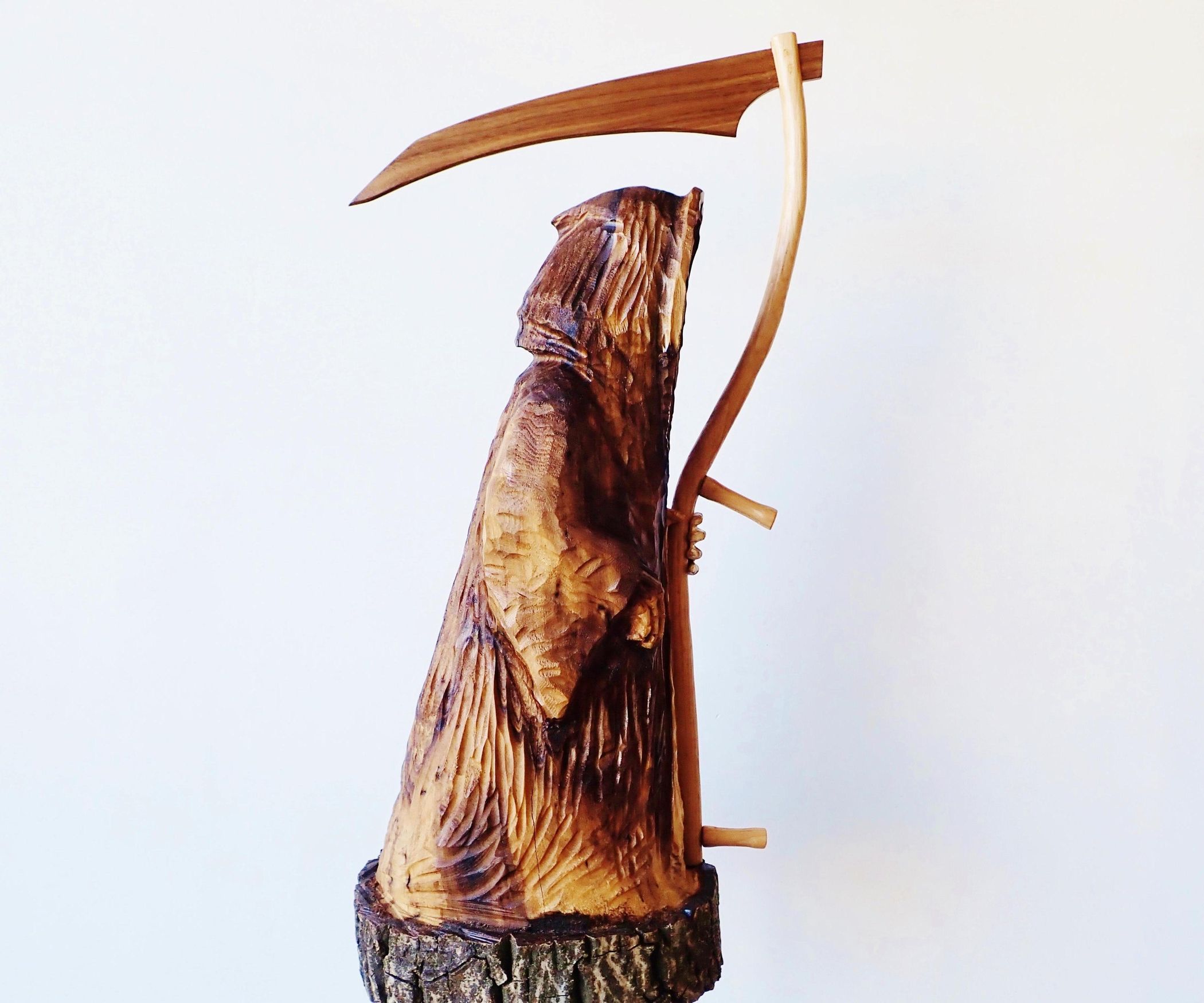 Grim Reaper Carved From a Walnut Log : 17 Steps (with Pictures ...