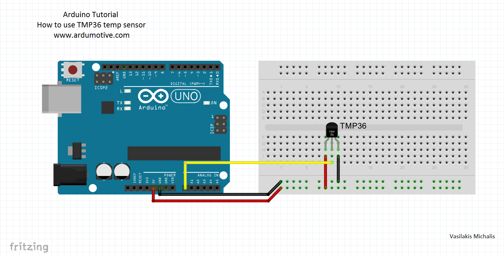 How to Use the TMP36 Temp Sensor - Arduino Tutorial : 5 Steps ...