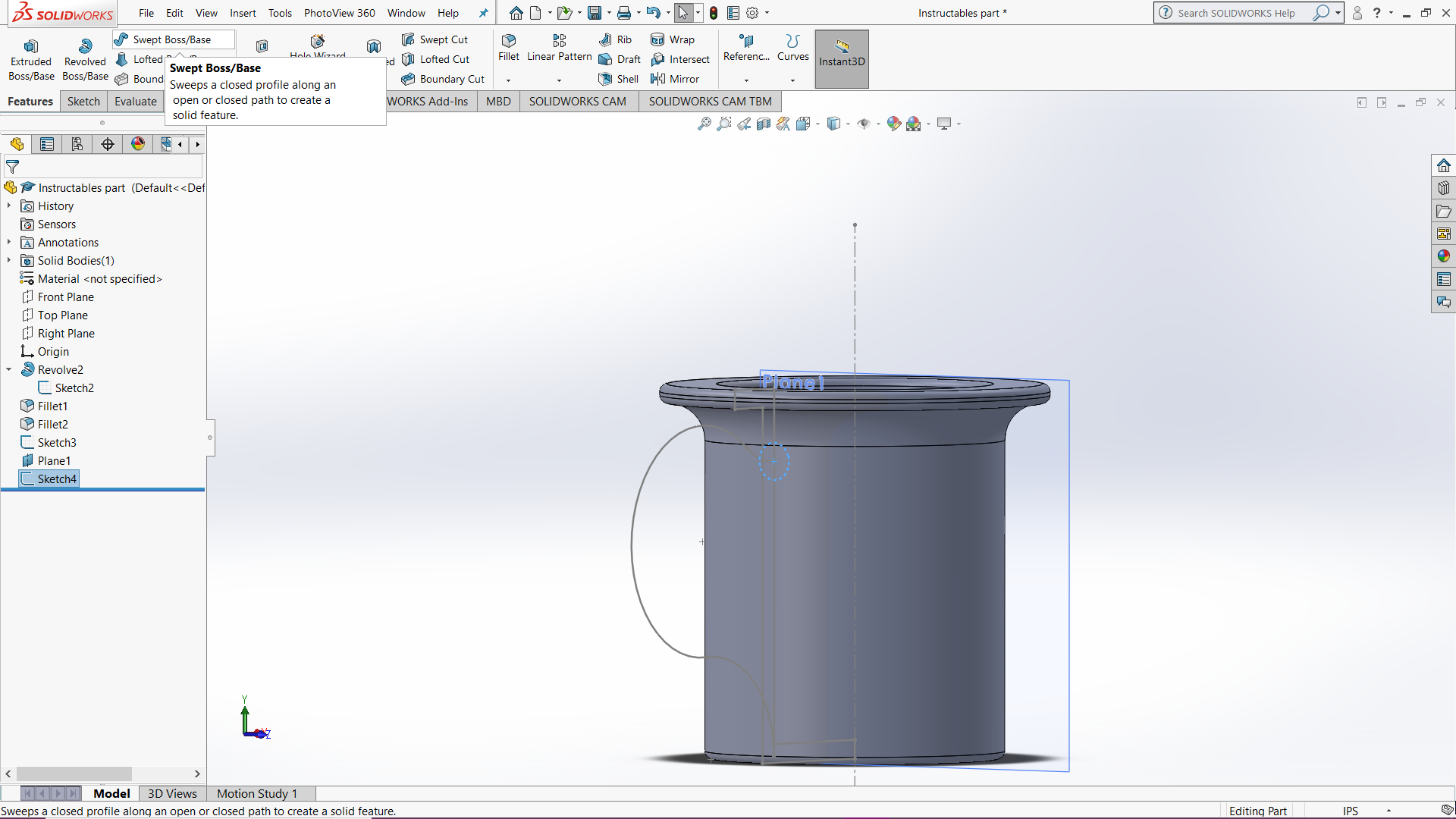 Differentiating Between the Sweep and Loft Commands on Solidworks 2020 ...