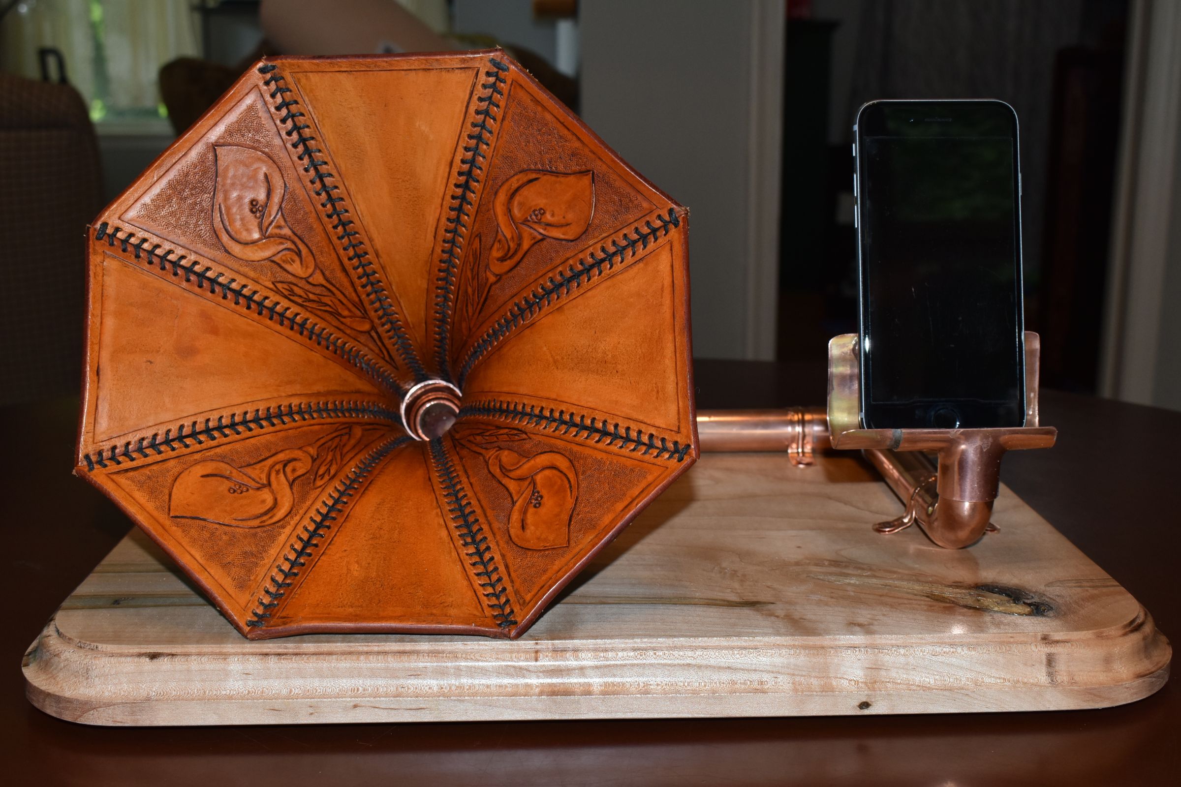 Leather Gramophone Horn, Passive Smart Phone Amplifier : 9 Steps (with ...