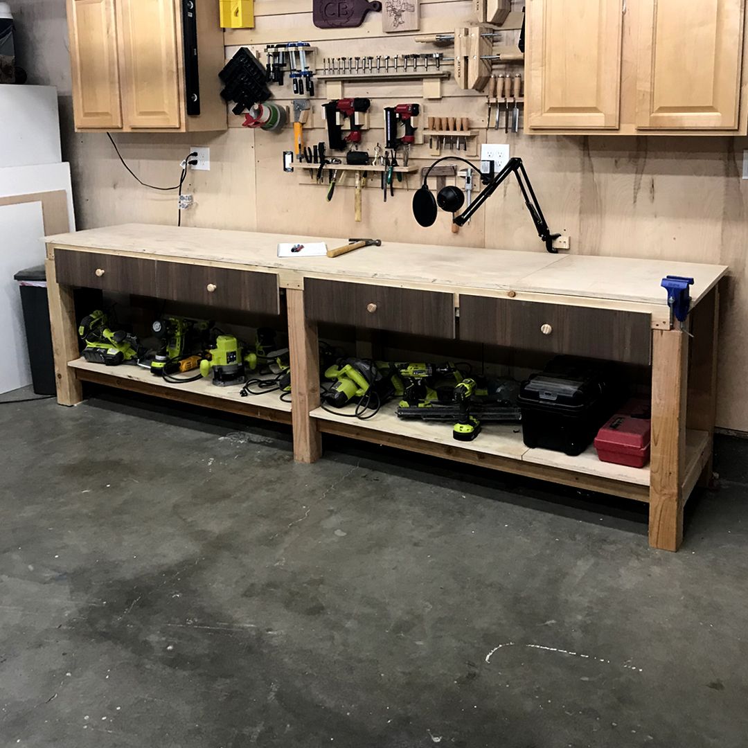 $100 10ft Work Bench/Surface With Storage : 12 Steps (with Pictures ...