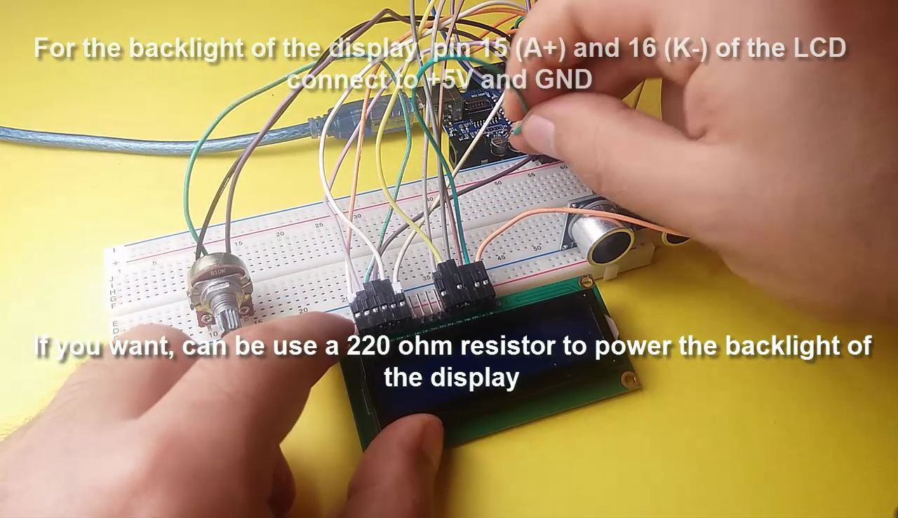 Arduino - Ultrasonic Sensor HC-SR04 With LCD Display : 4 Steps ...