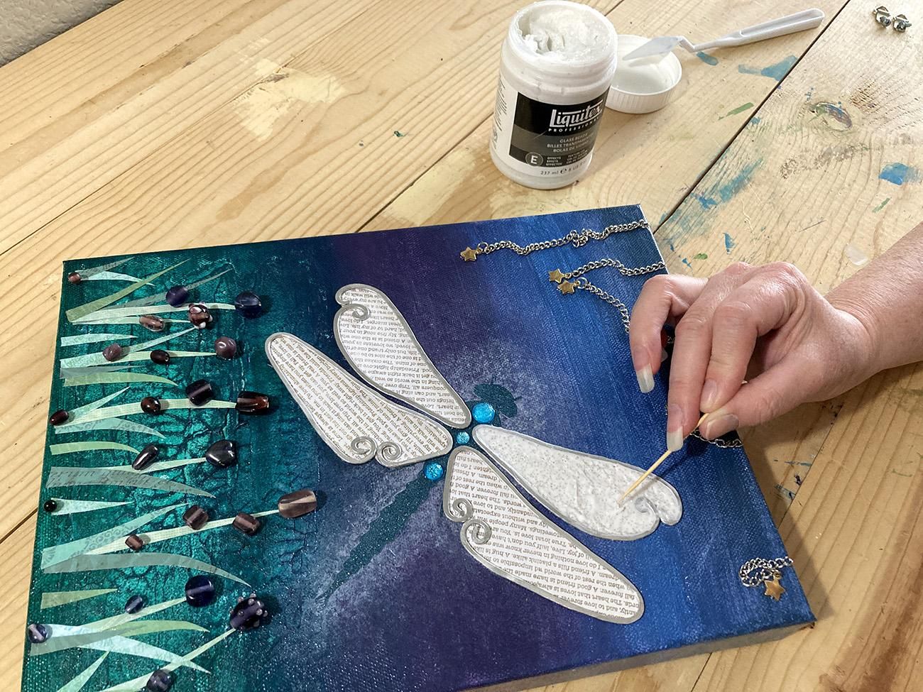 Dragonfly and Flowers Mixed Media on Canvas : 11 Steps (with Pictures ...