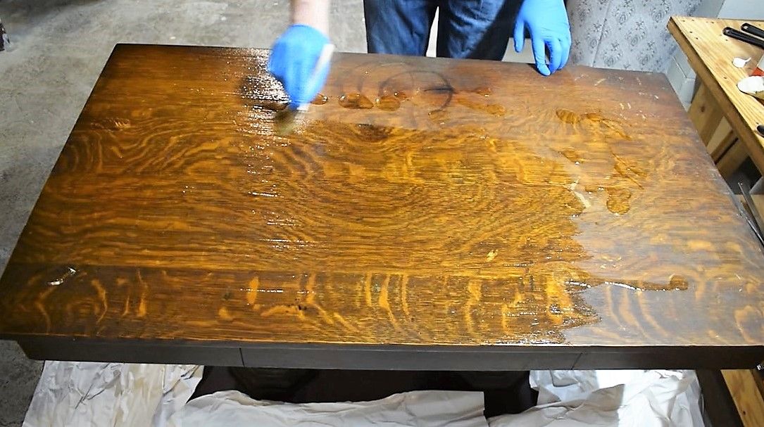 How to Refinish an Antique Oak Library Table : 8 Steps (with Pictures ...