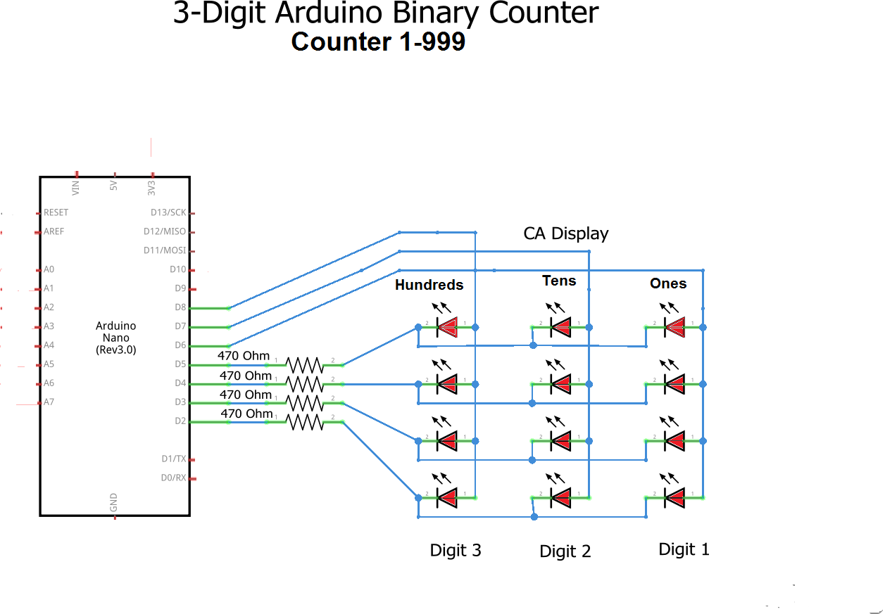 3 Digit Arduino Binary Counter : 8 Steps (with Pictures) - Instructables