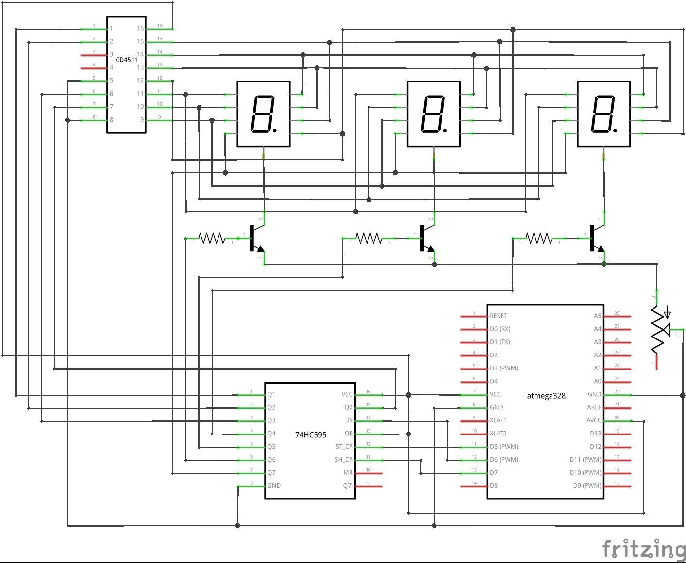 ATMega328P Rotary Encoder and 7-Segment Display : 6 Steps (with ...