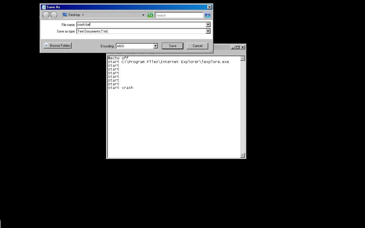 Batch File to Crash a Computer - Instructables