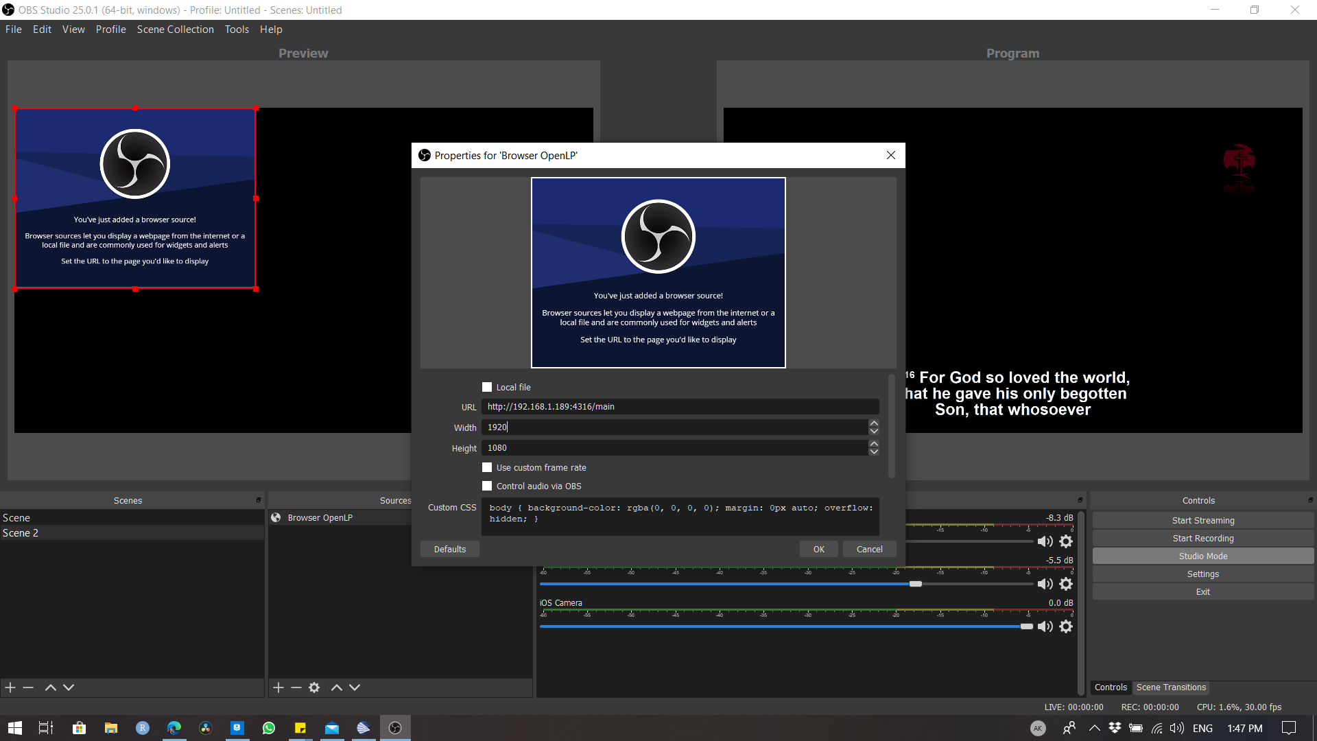Lyrics Overlay on OBS Studio Using OpenLP : 10 Steps - Instructables