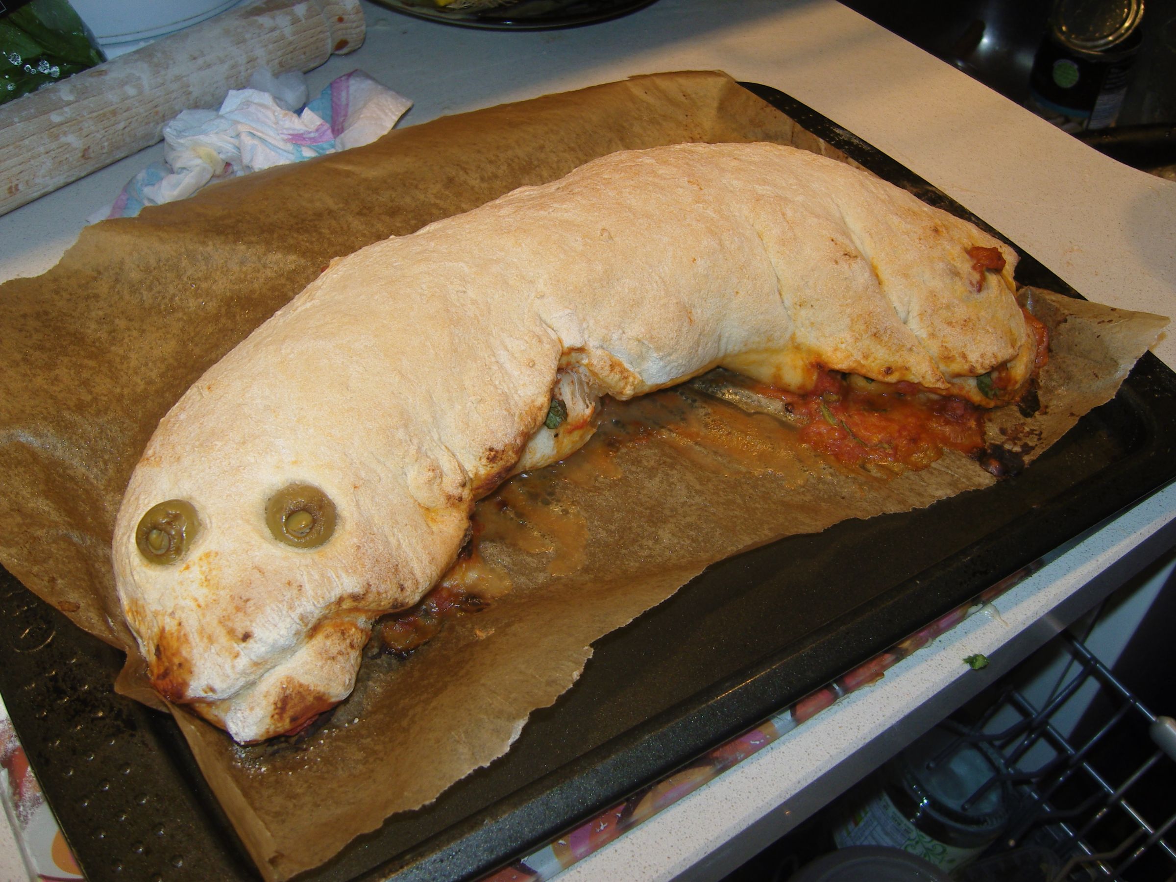 sandworm / graboid (rolled up) pizza DIY Project - Step-by-Step DIY ...