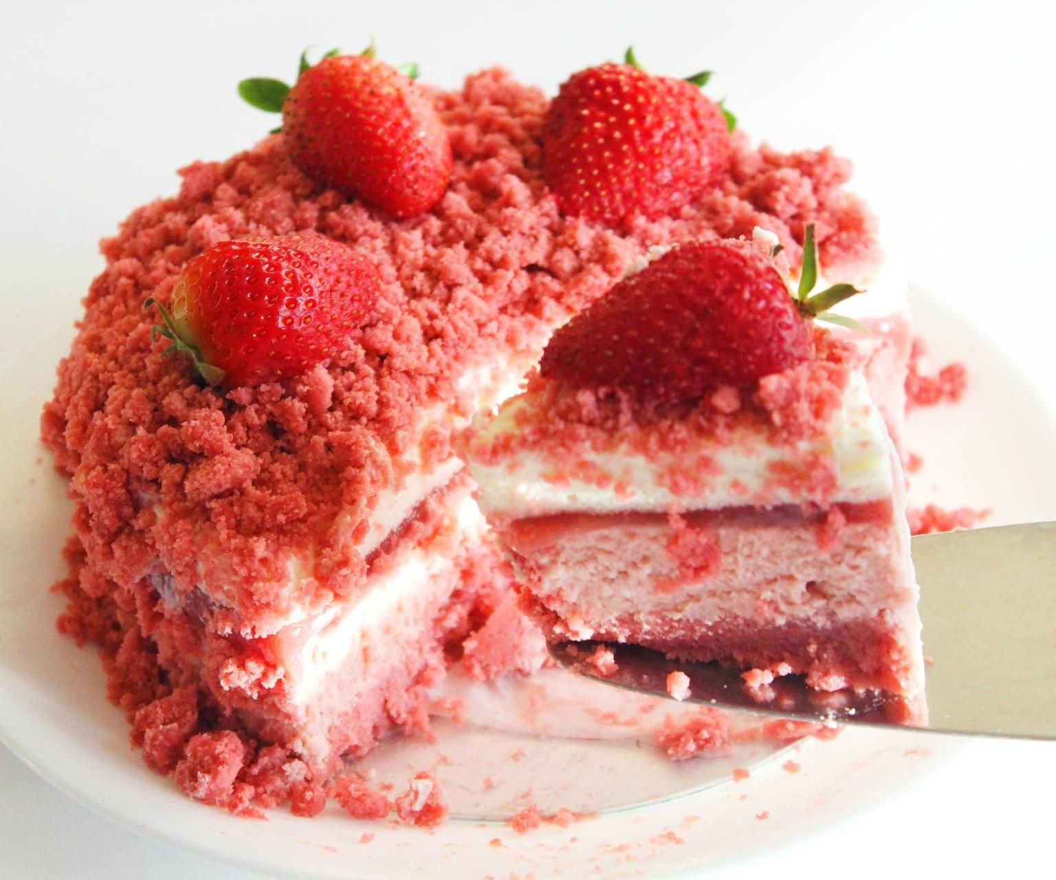 Strawberry Double Fromage Cheesecake : 4 Steps (with Pictures ...