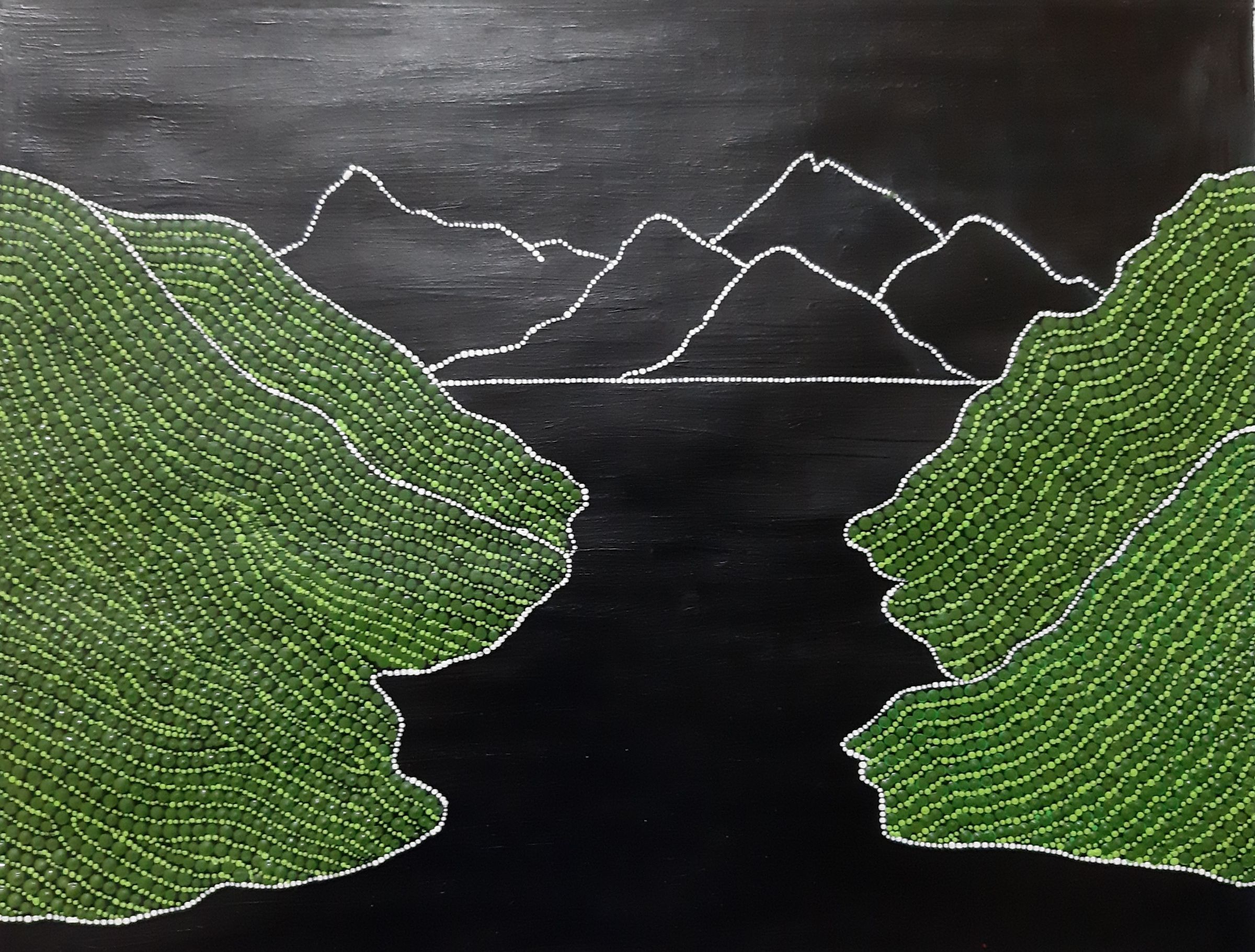 Step by Step Landscape Dot Painting | Dot Art Tutorial : 6 Steps ...