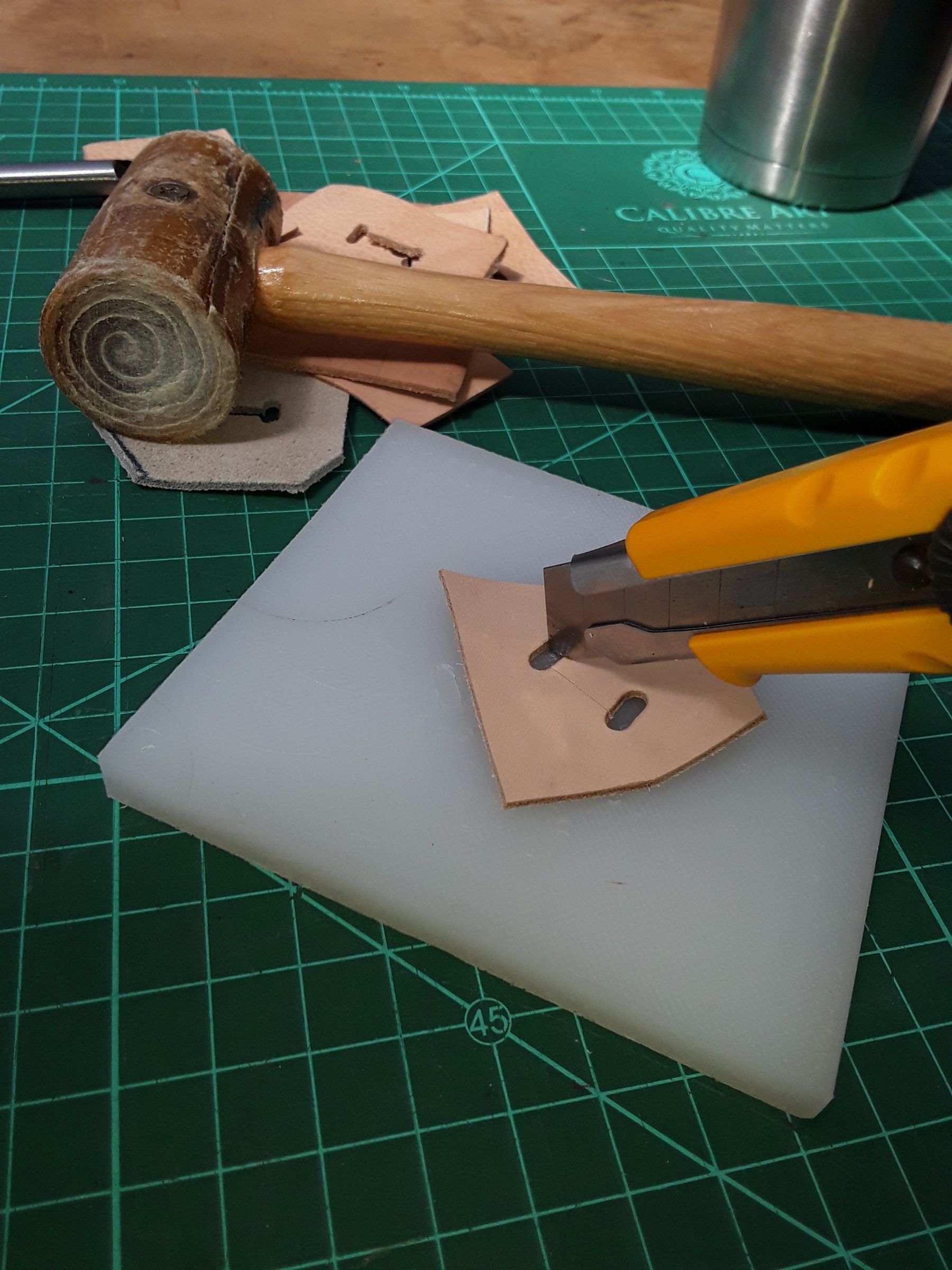 Stacked Leather Handle From Box of Scraps : 3 Steps (with Pictures ...
