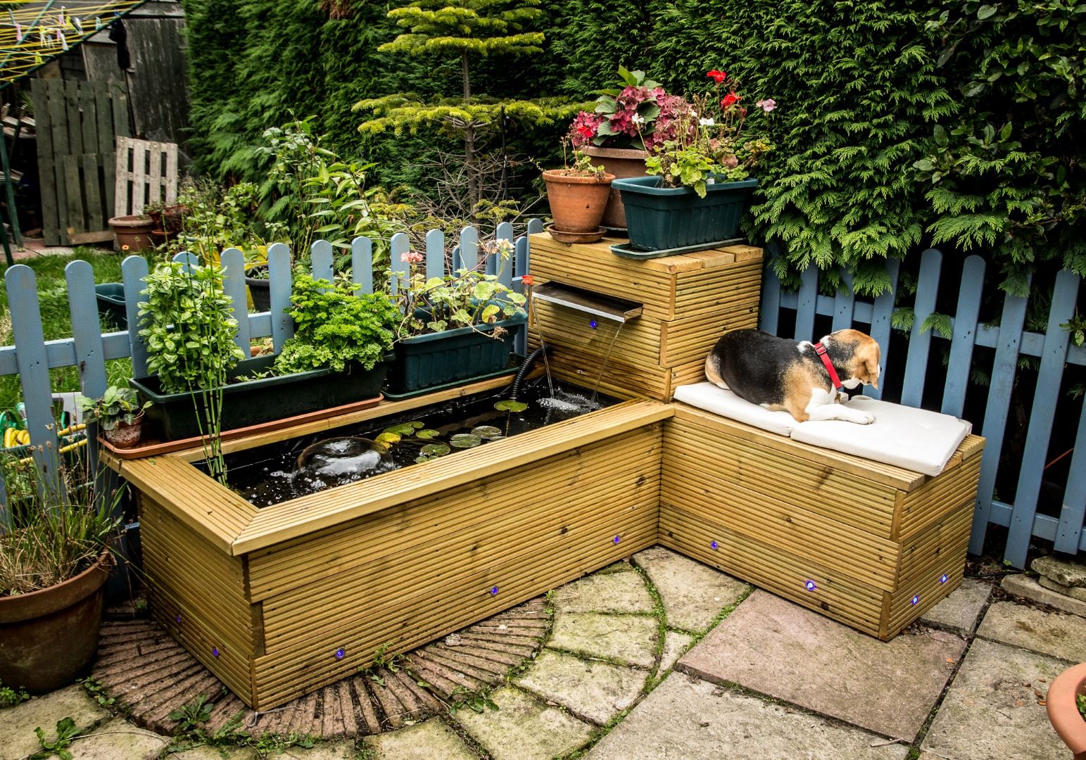 Raised Timber Pond With Waterfall and Bench : 8 Steps (with Pictures ...