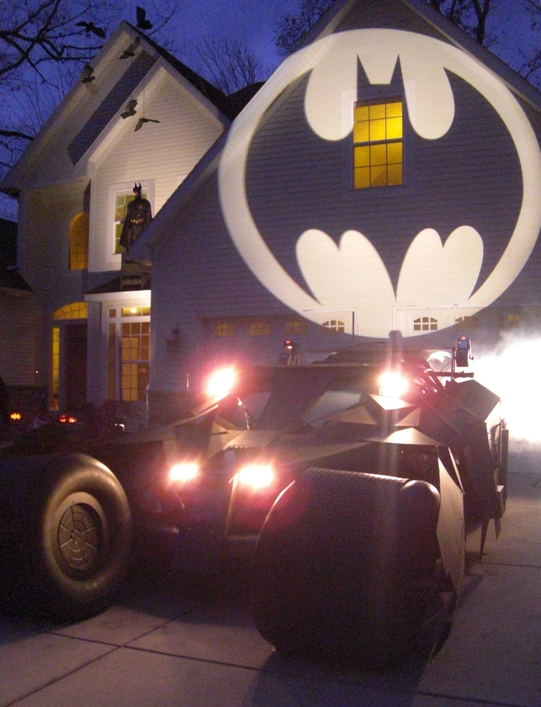 Make a Life-sized Batmobile Tumbler and Batman Themed Halloween Display ...