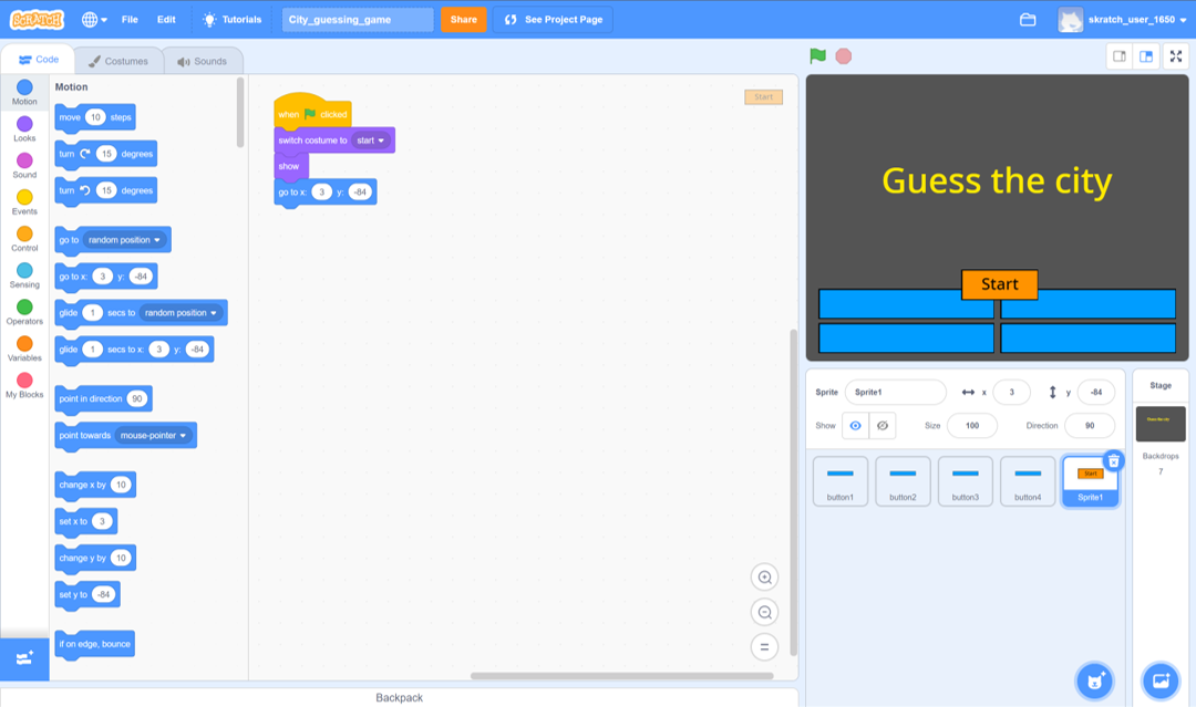 Create a City Map Guessing Game With Scratch : 13 Steps (with Pictures ...