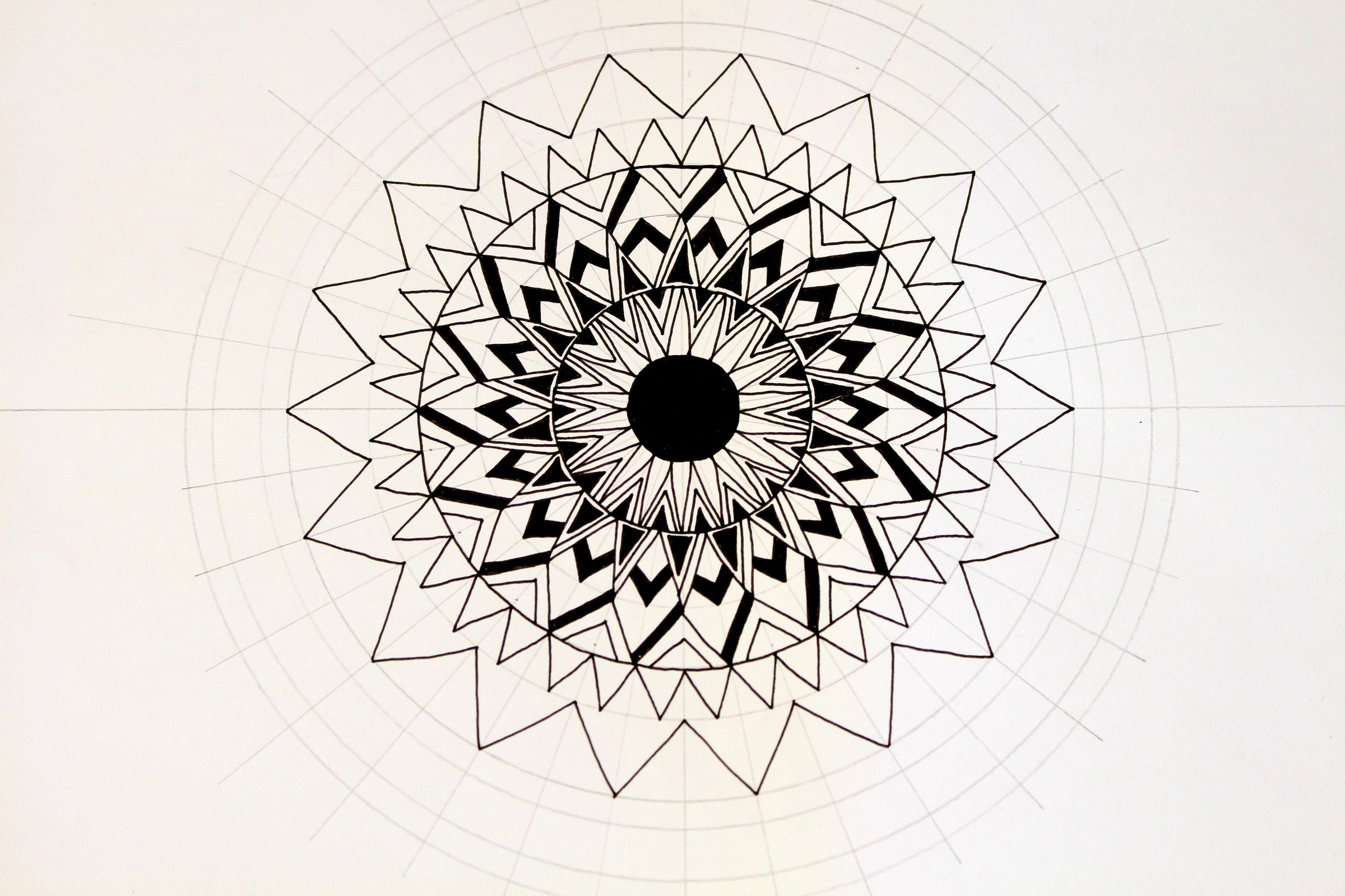 How to Draw a Simple Basic Mandala Using One Basic Shape Only : 14 ...