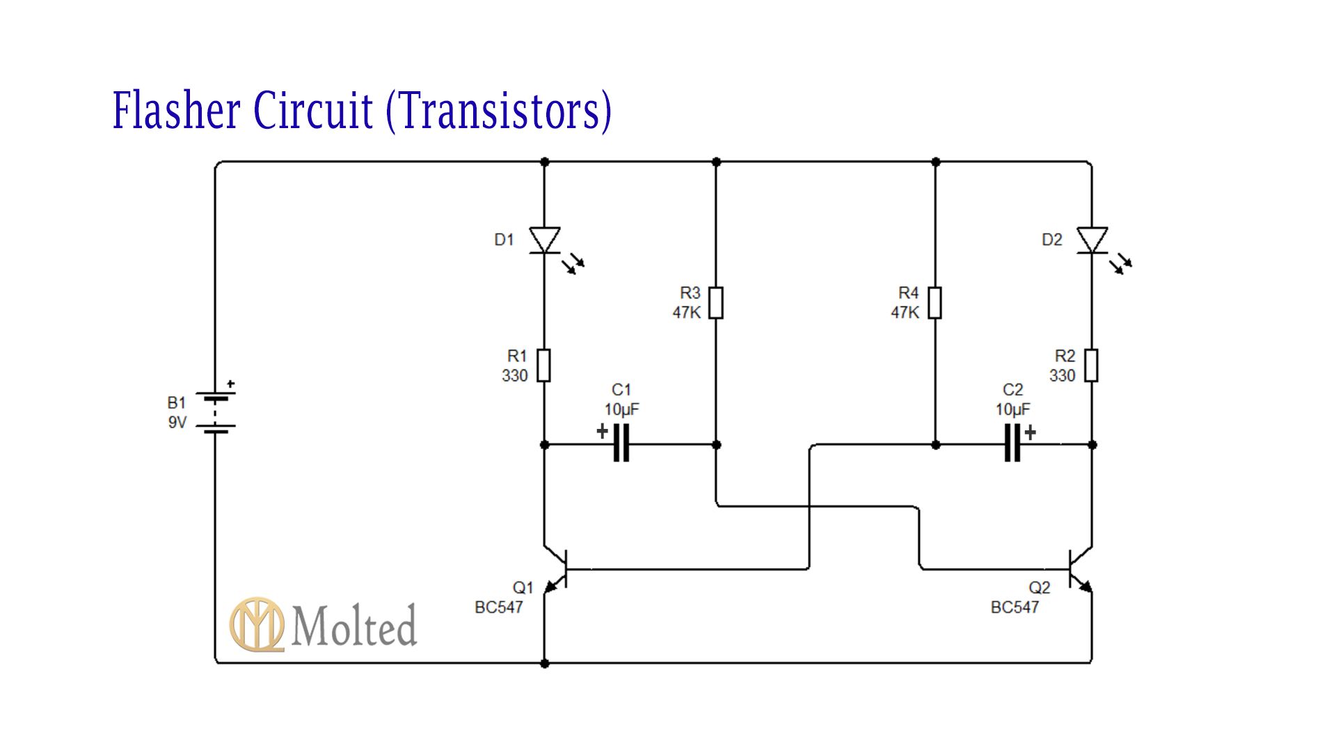 Three Ways to Make LED Flasher Circuit With Rate Control and Alternate ...